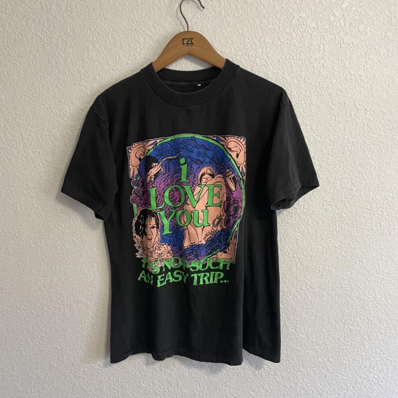 Vintage I love you band tee shirt world tour 1990... - Depop