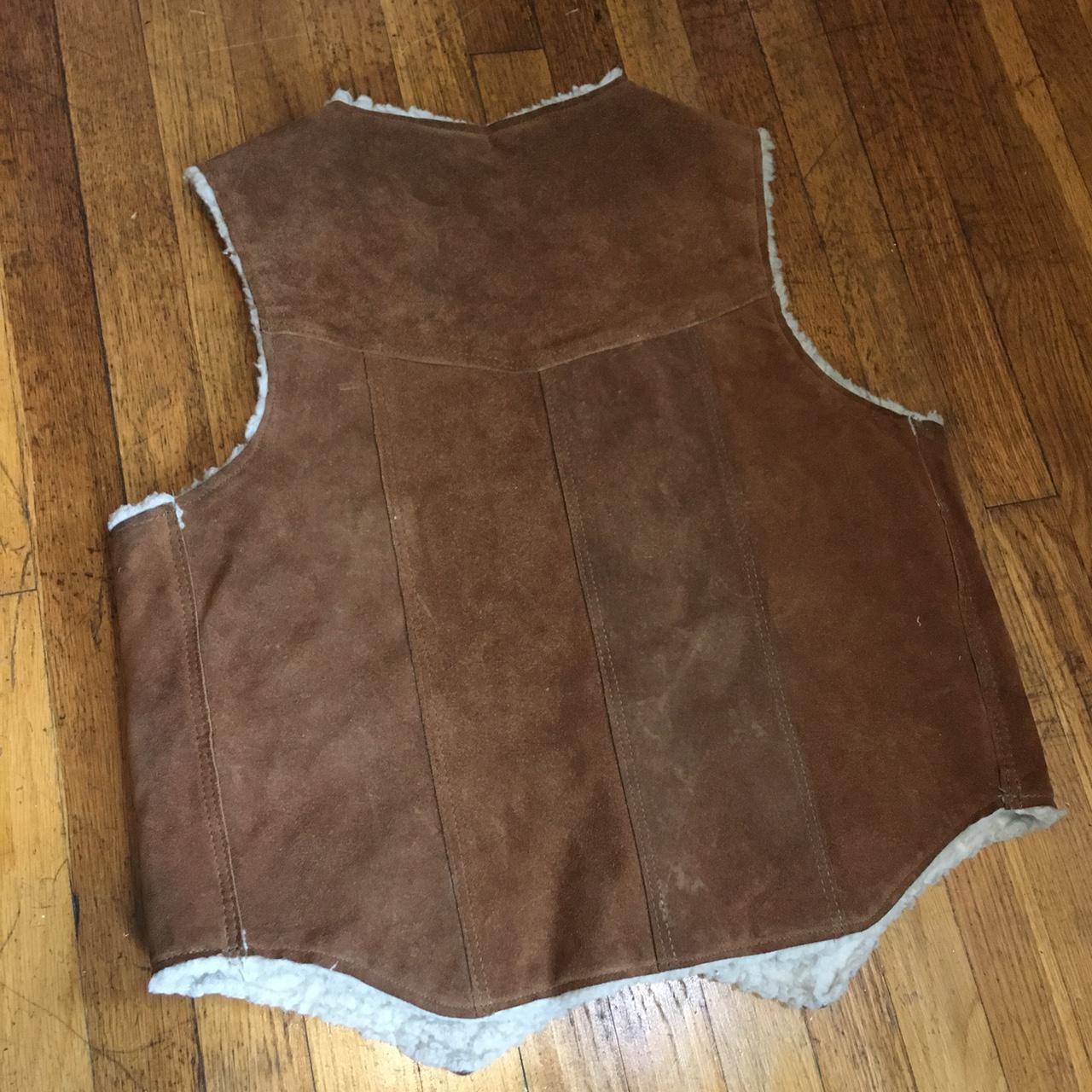 Vintage steer brand cowhide vest Good n clean... - Depop