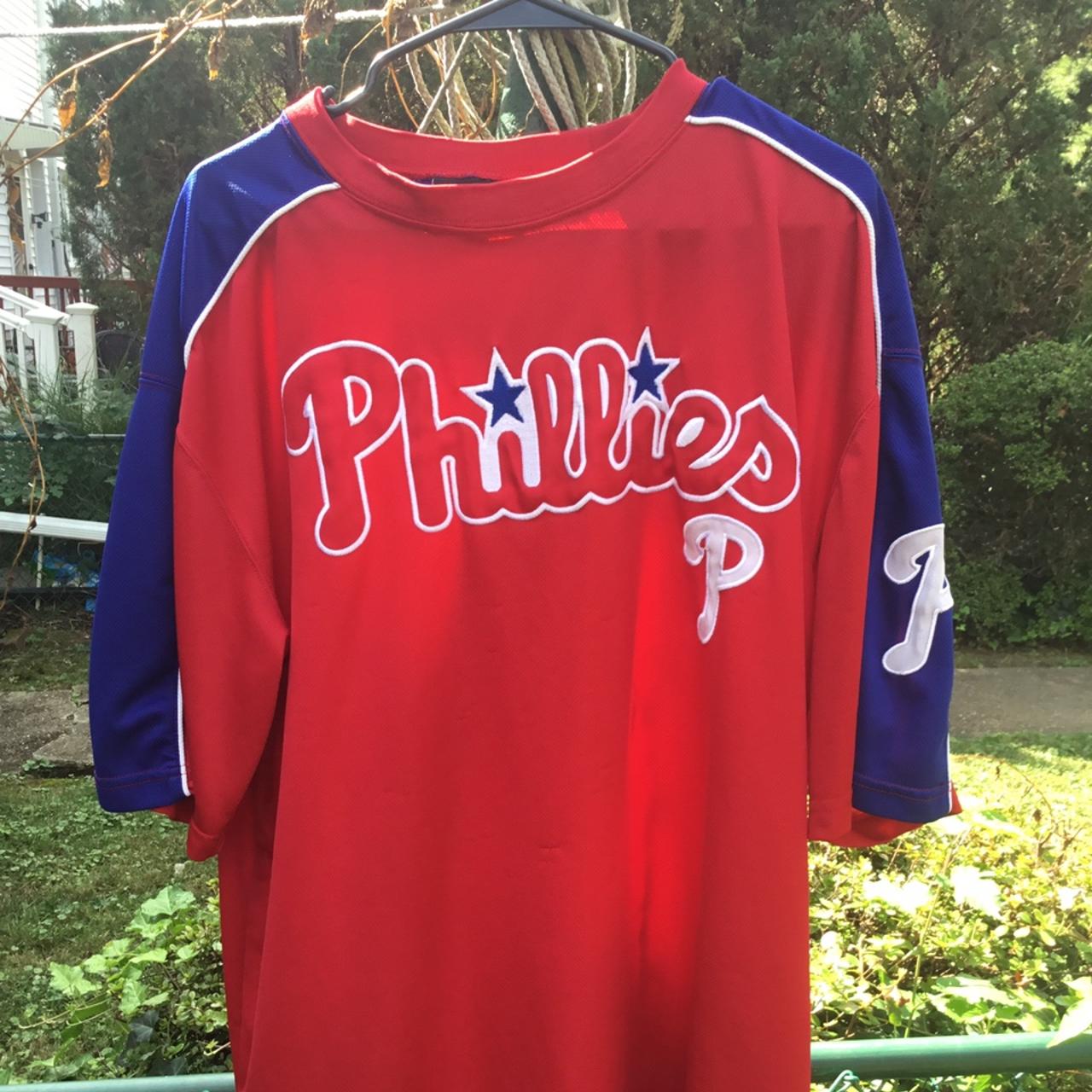 Phillies batting practice style pullover,... - Depop