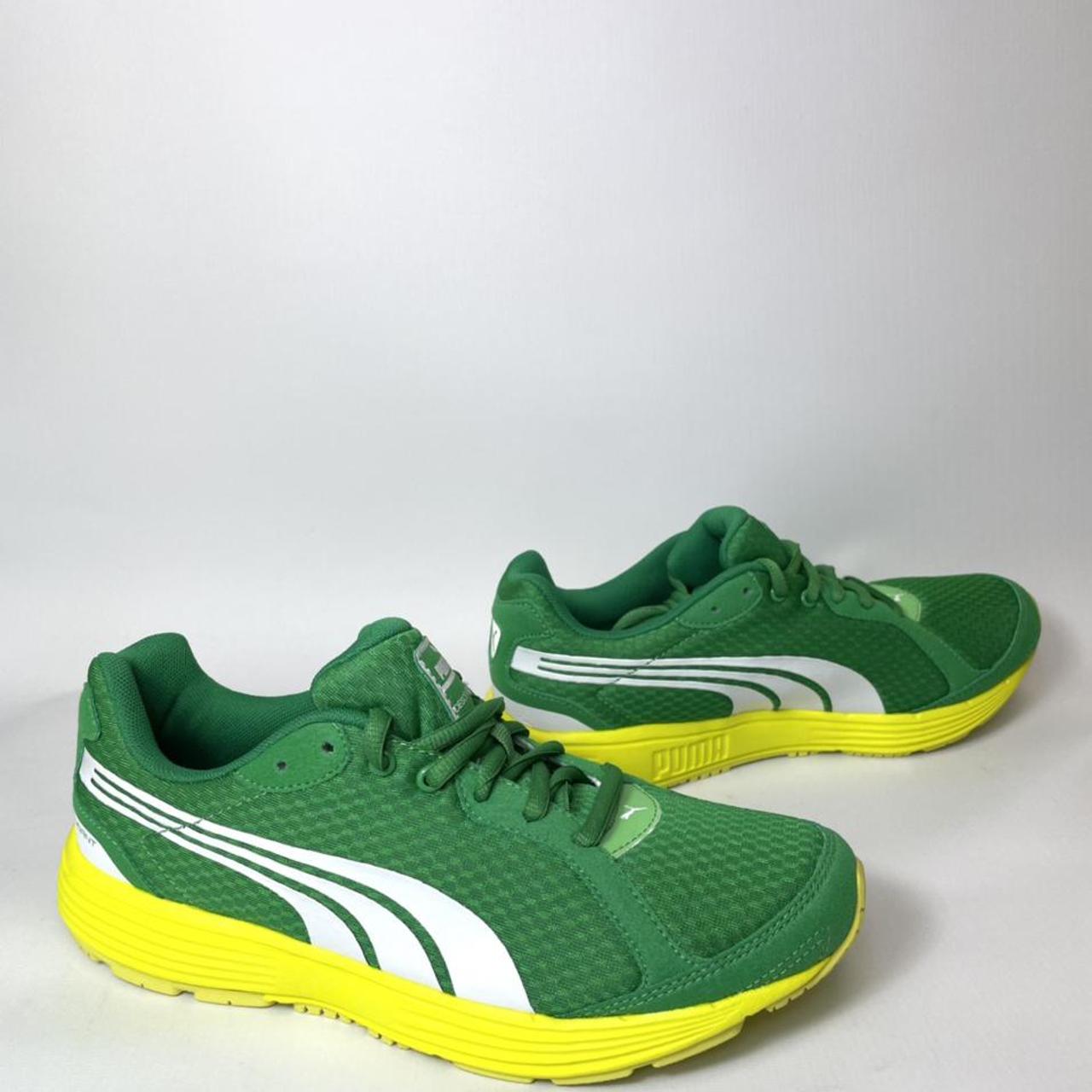PUMA Descendant Junior Running Trainers in Green RRP... - Depop
