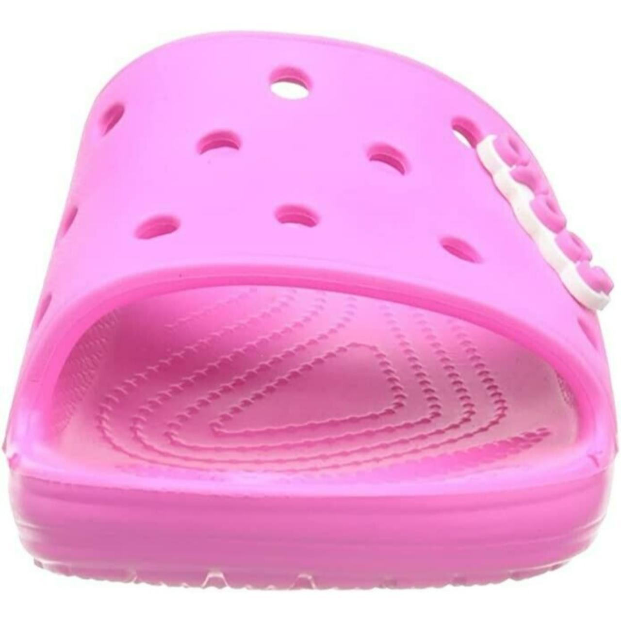 Crocs Women's Pink Slides | Depop