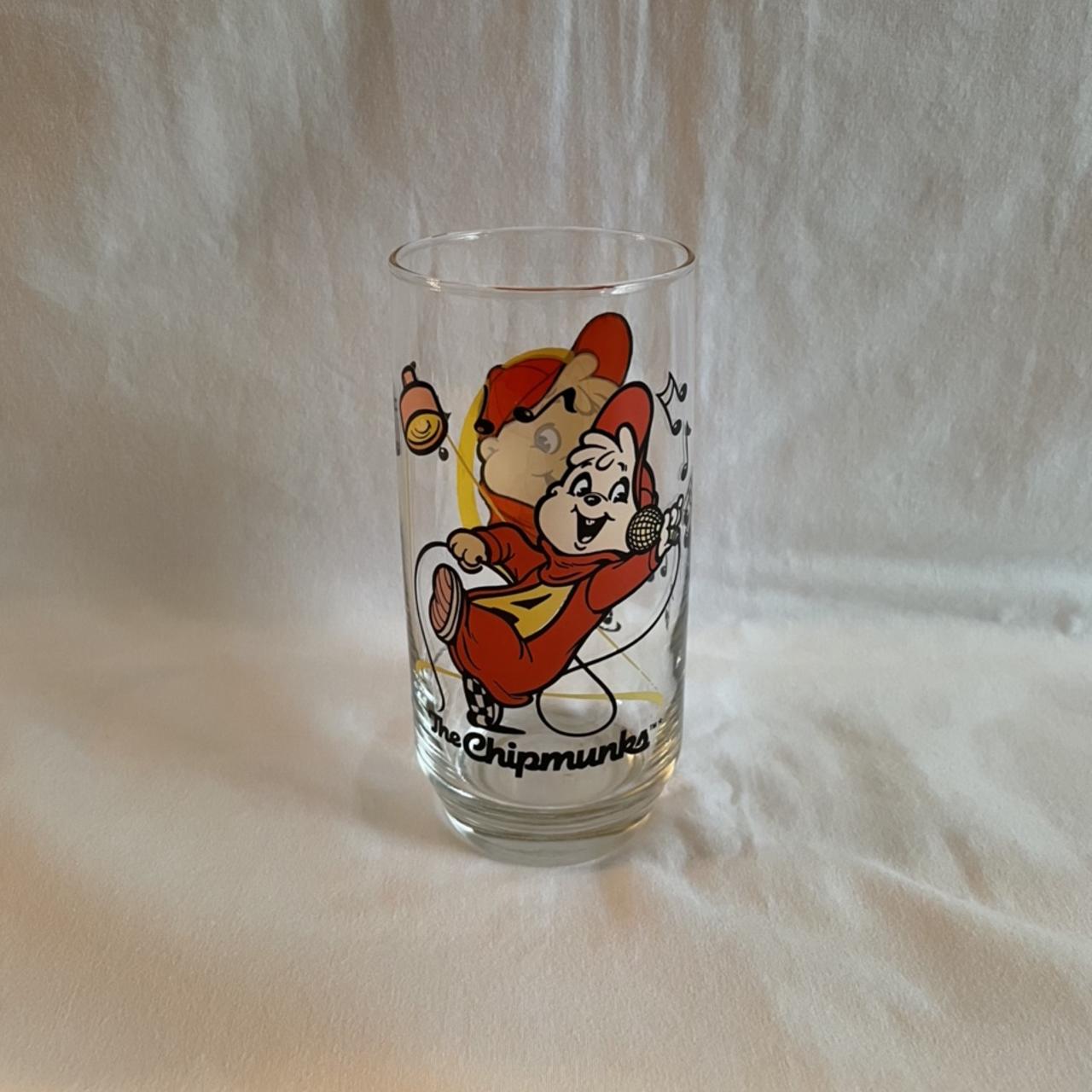 1985 the chipmunks “Alvin” glass #vintage... - Depop