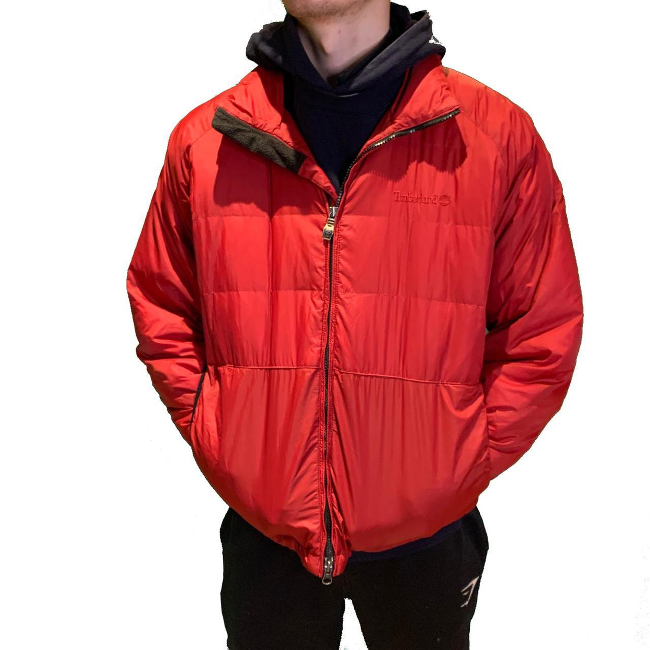 Red timberland puffer Size mens medium In great... - Depop