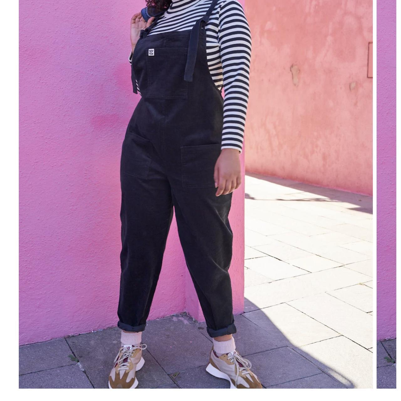 Lucy and Yak black corduroy dungas Size 6R but I’m... - Depop