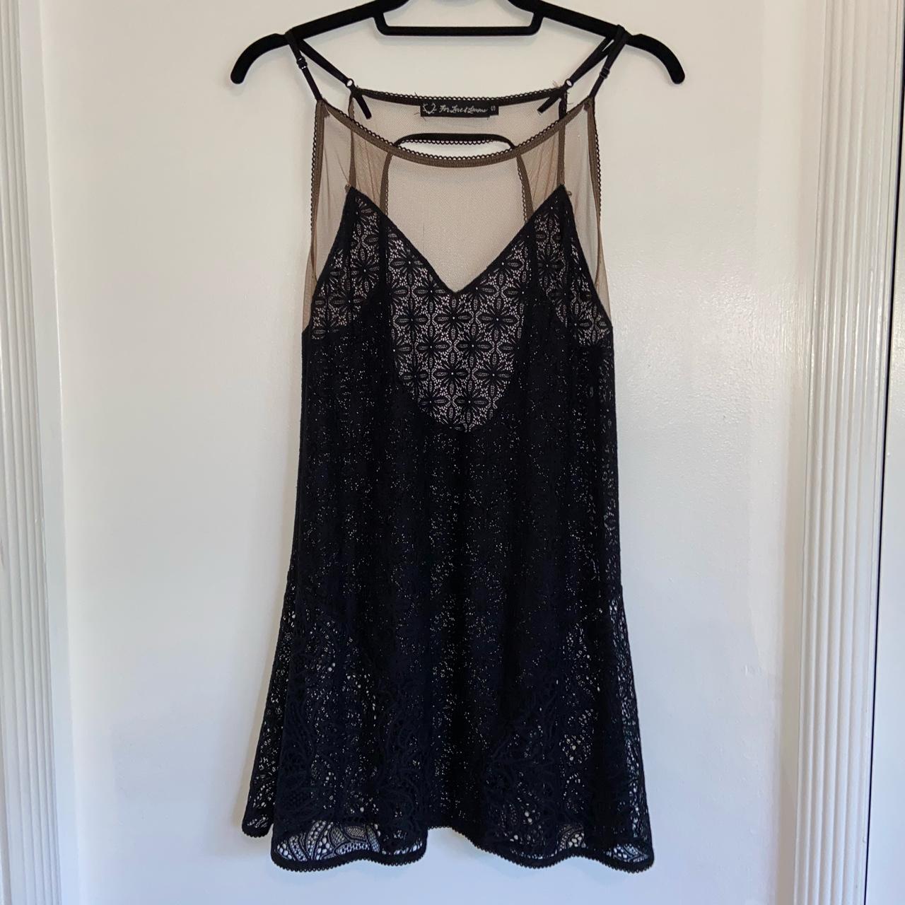 For love and lemons skivvies black mini dress Size... - Depop