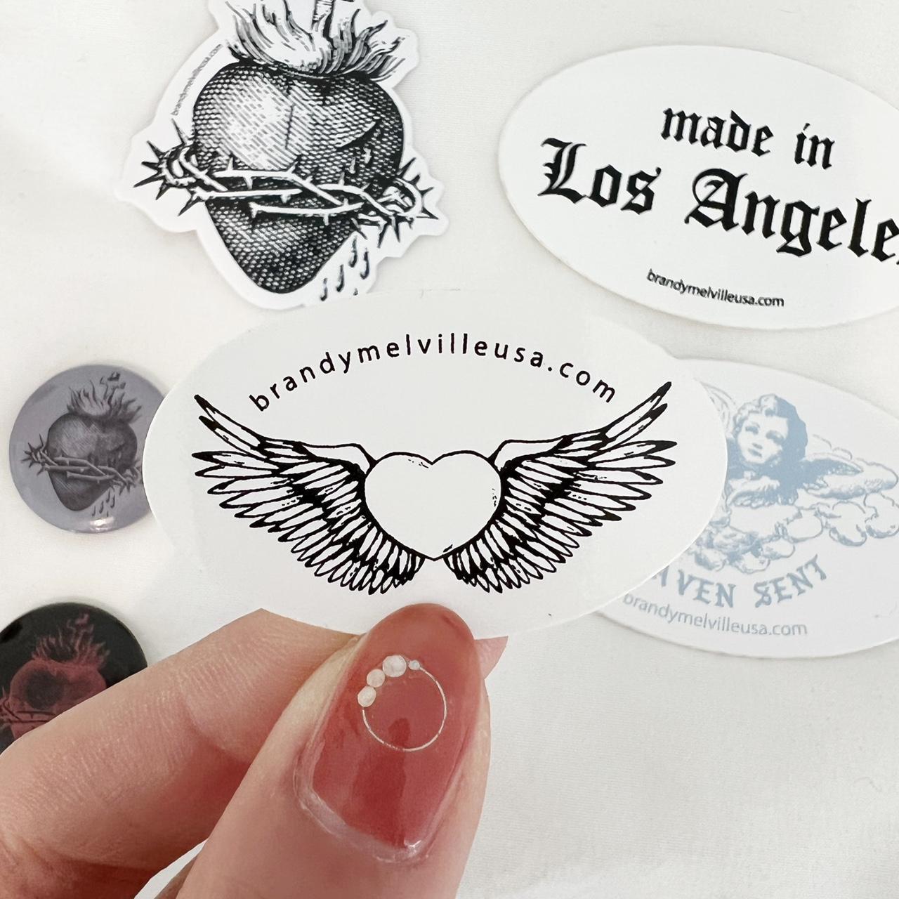 brandy melville heart angel sticker + pin... - Depop
