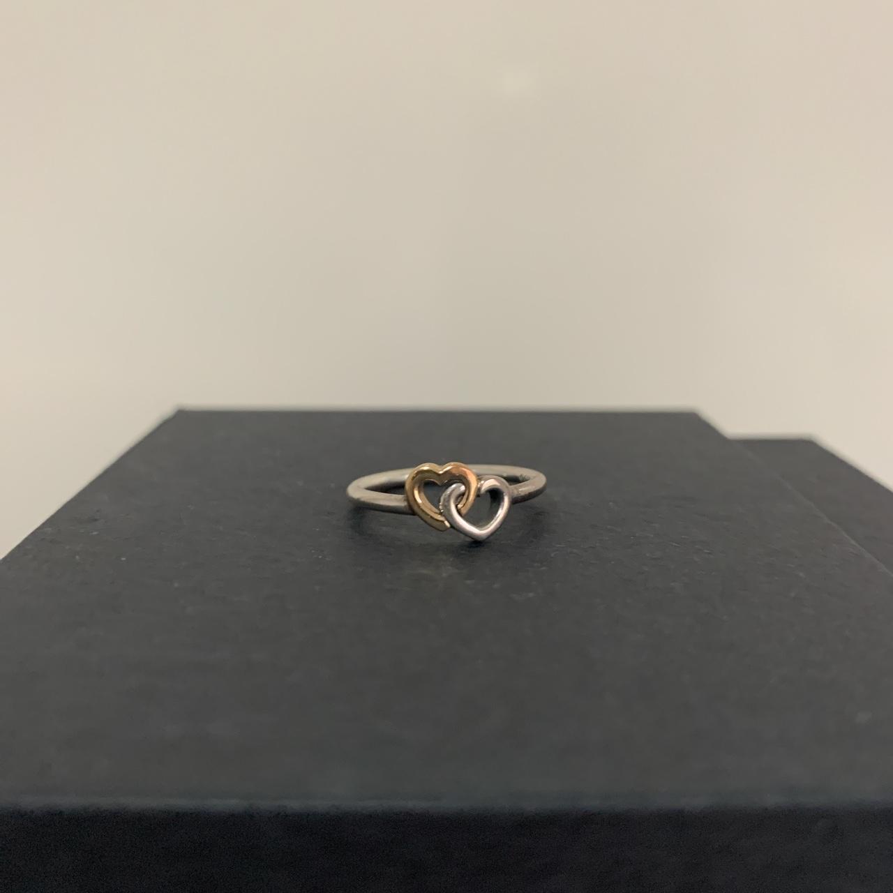 Pandora 2-toned interlocking hearts ring (yellow... - Depop