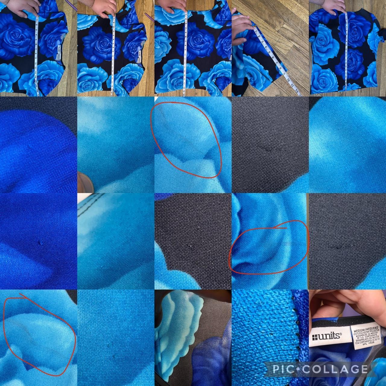 2000s cyber blue rose flower print mirco mesh... - Depop