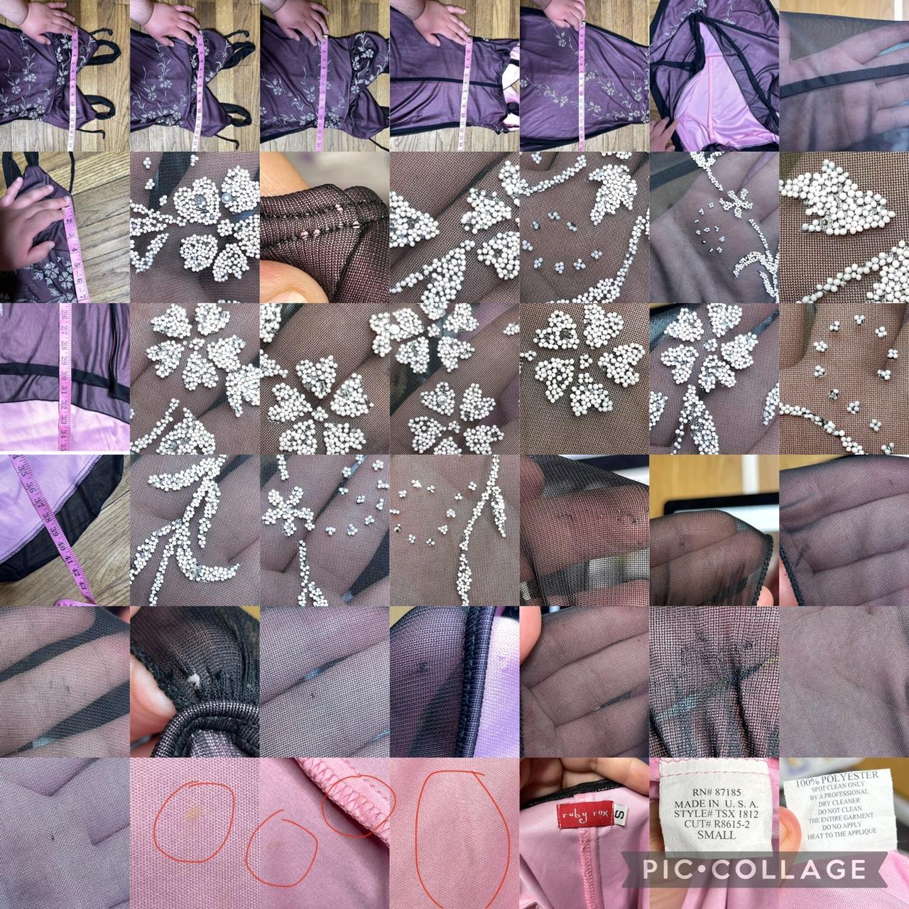 Vintage 2000s pink & black mirco mesh beaded sequin... - Depop