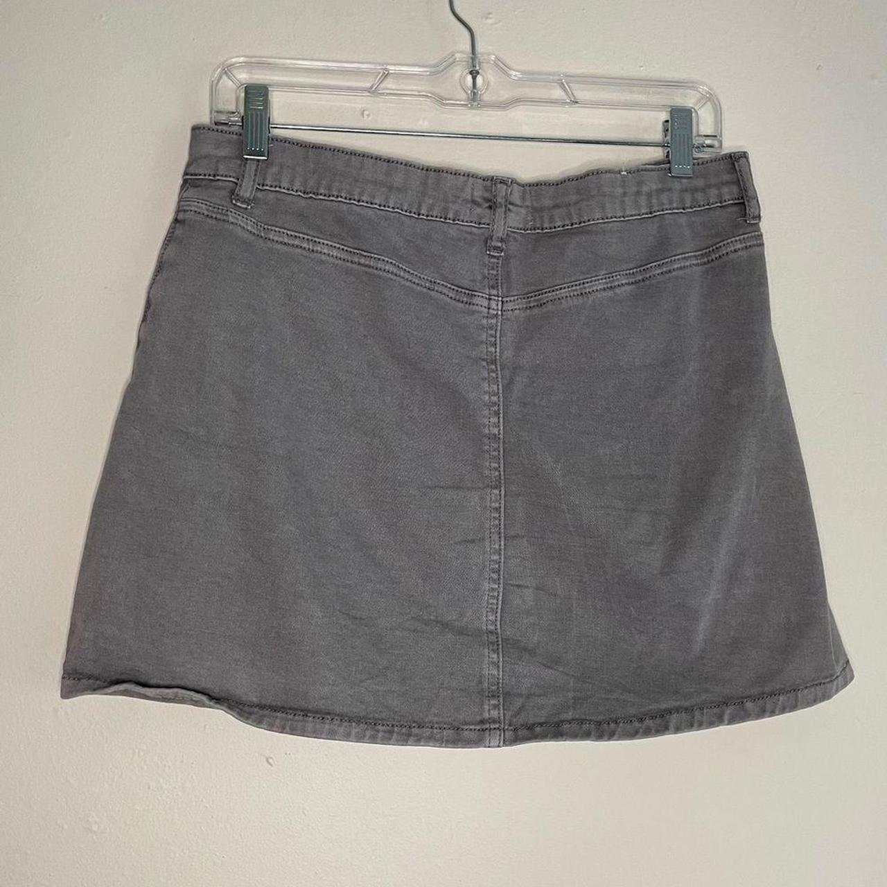 Altar’d State slate Gray Denim Button Front Skirt... - Depop