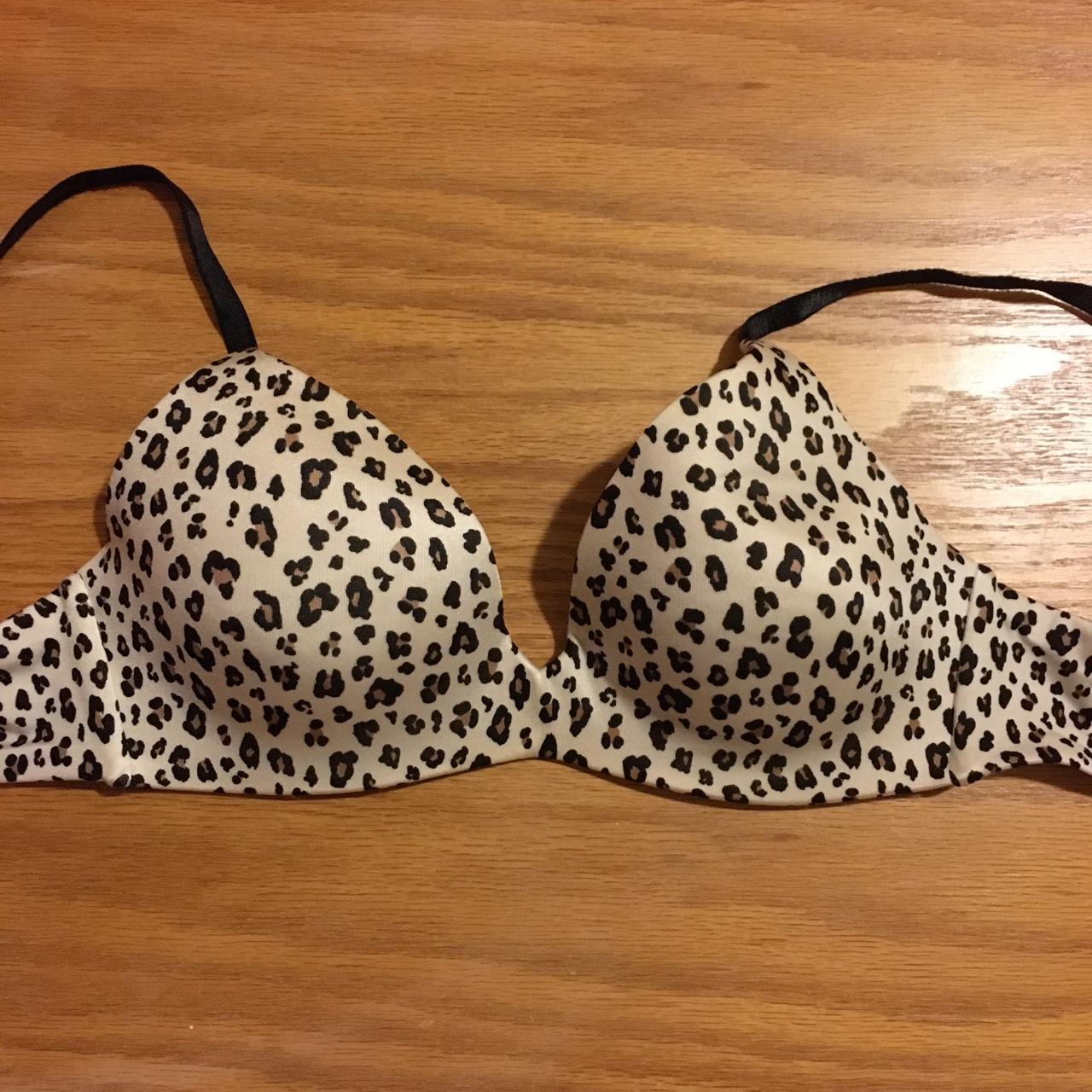 like new cheetah print lightly lined wireless bra.... - Depop