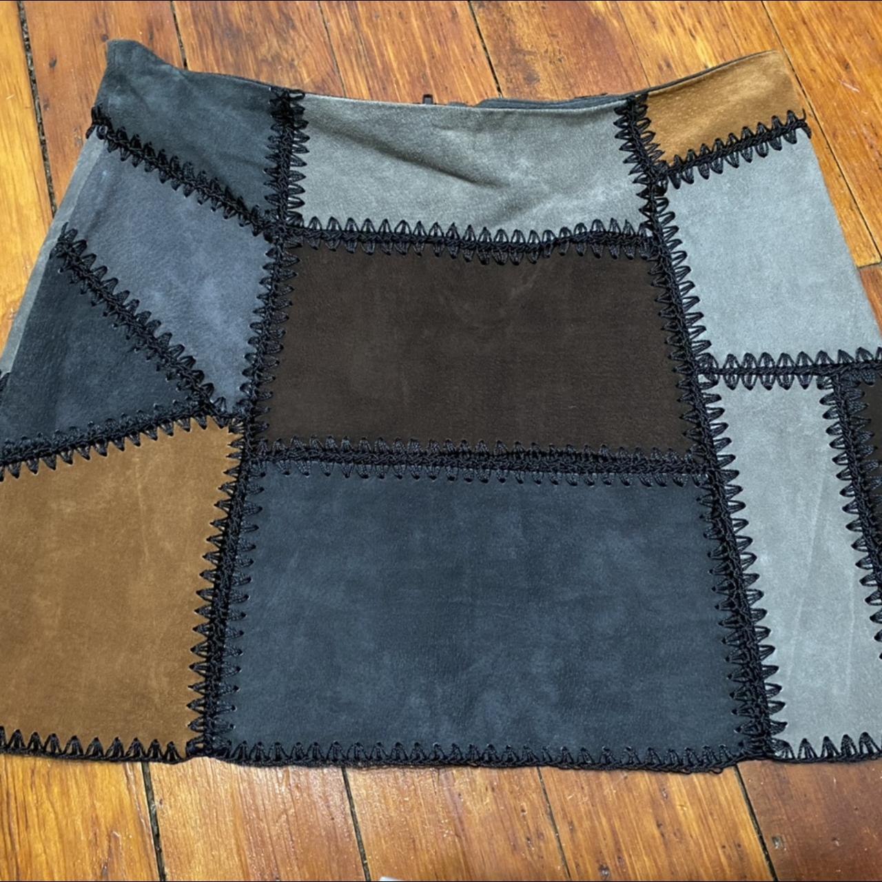 Zara Suede Patchwork skirt. Only worn once or twice.... - Depop