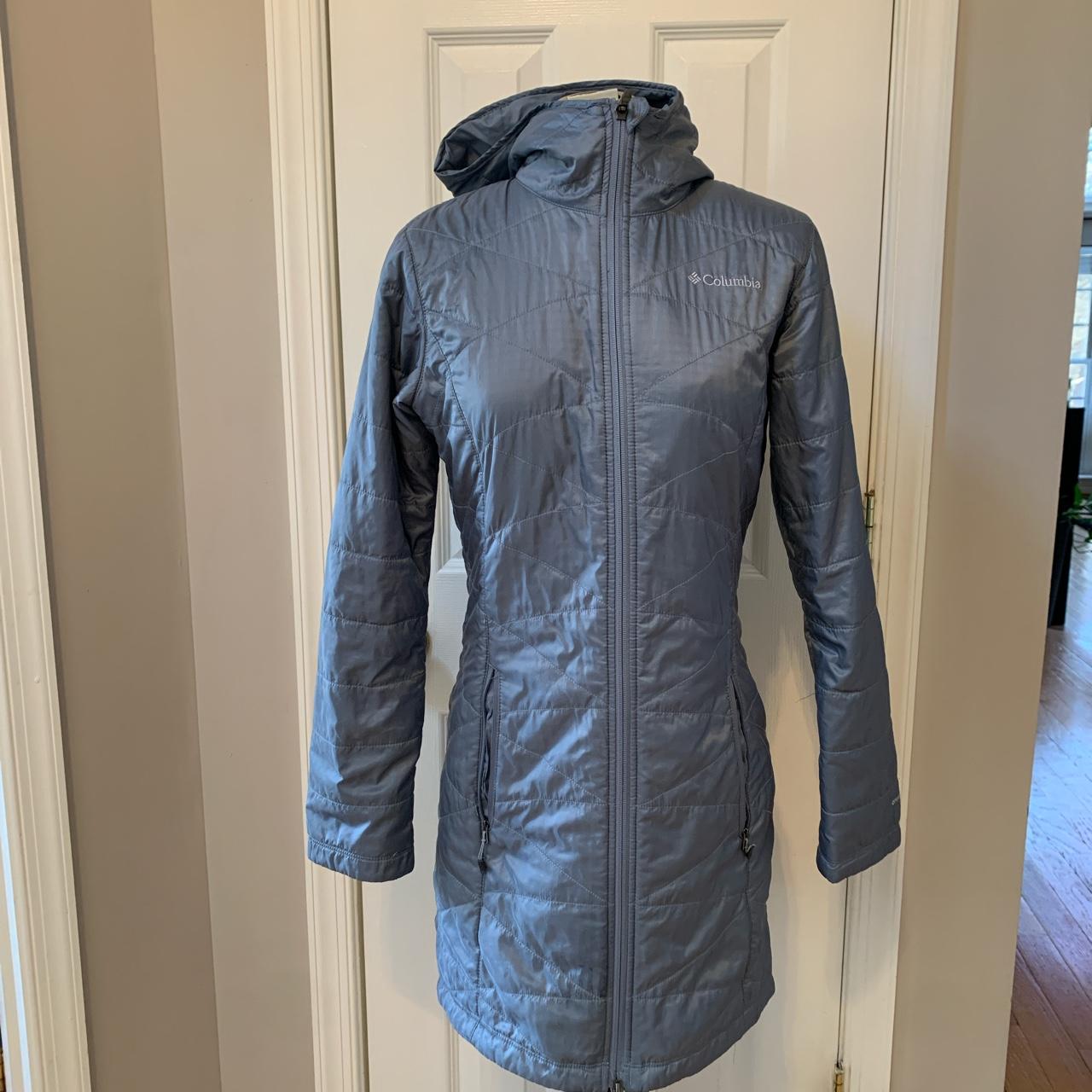 •Columbia Omni-Heat hooded puffer parka/jacket with... - Depop