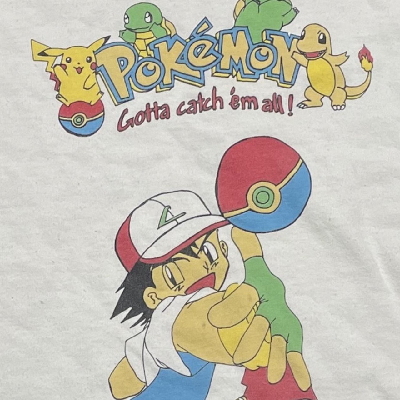 Pokemon vintage 90s Ash Ketchum Pokeball t-shirt... - Depop