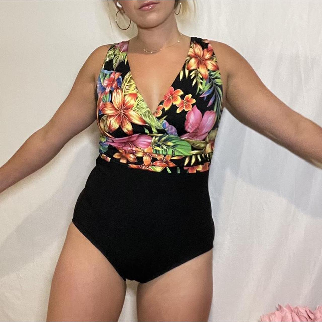 Inches Away One Piece Swimsuit Vintage Retro Swim Depop