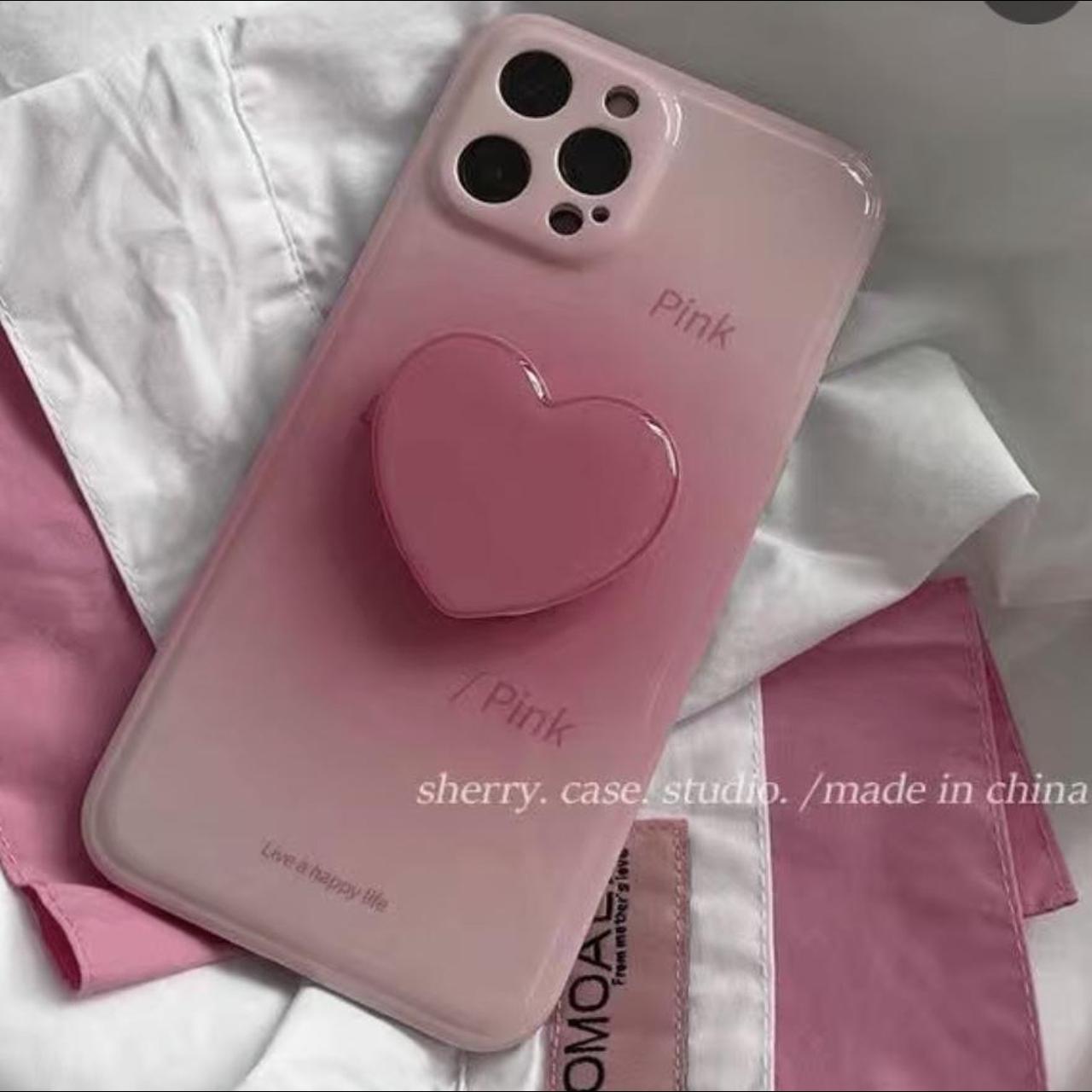 SUPER CUTE PINK IPHONE 11 CASE WITH POPSOCKET... - Depop