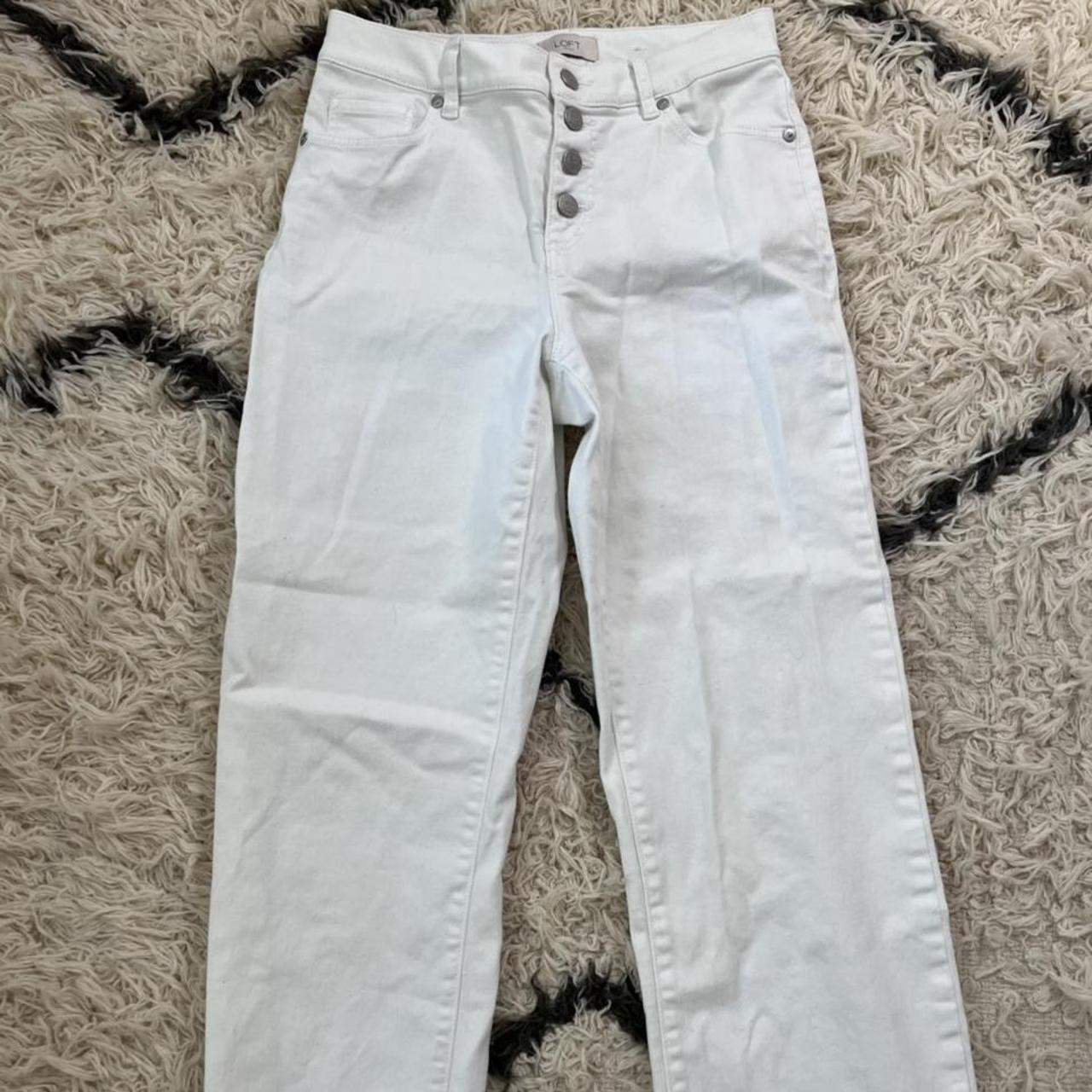 High waisted white flair jeans. #whitejeans... - Depop