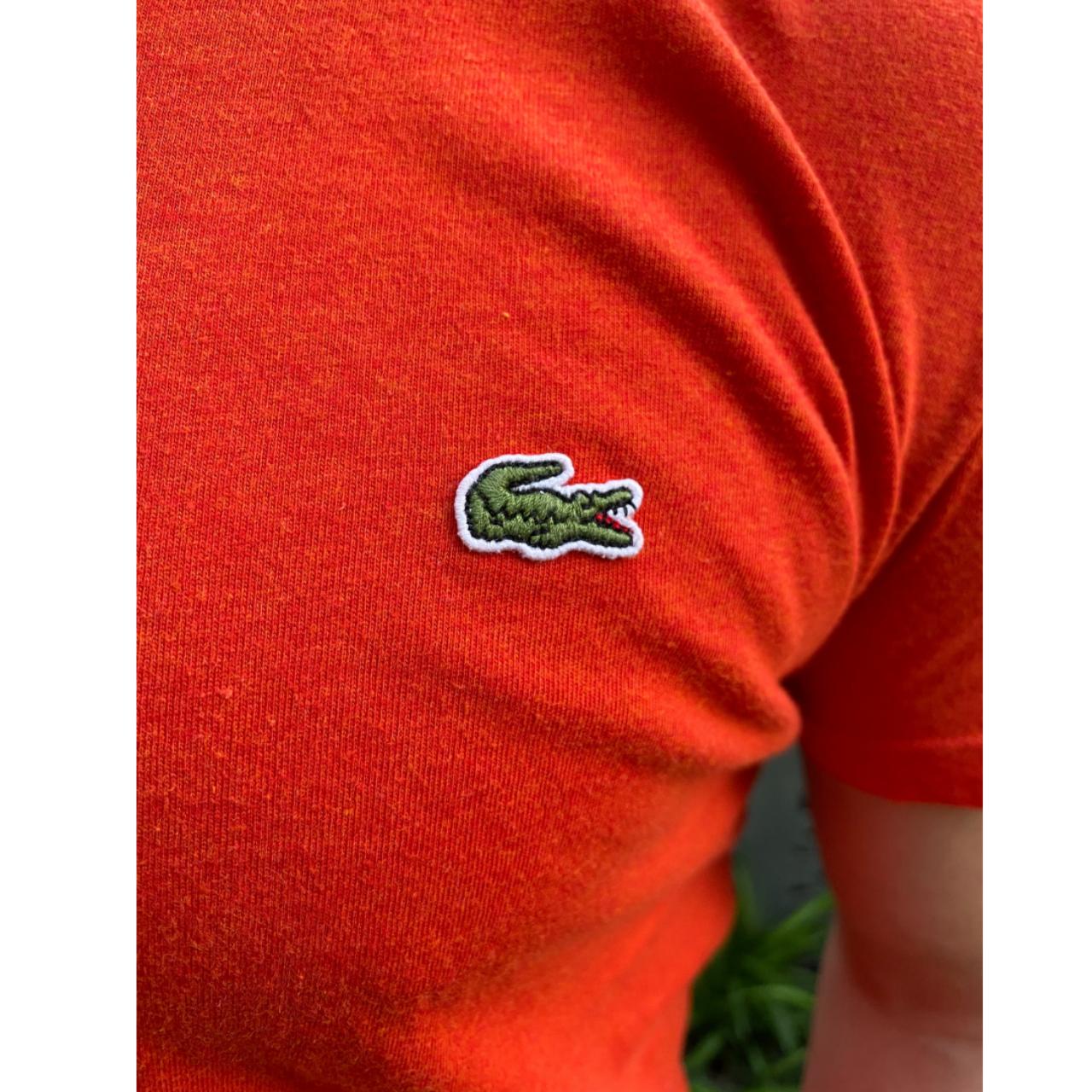 LACOSTE bright orange V-Neck!! 🌞Regular slim fit... - Depop