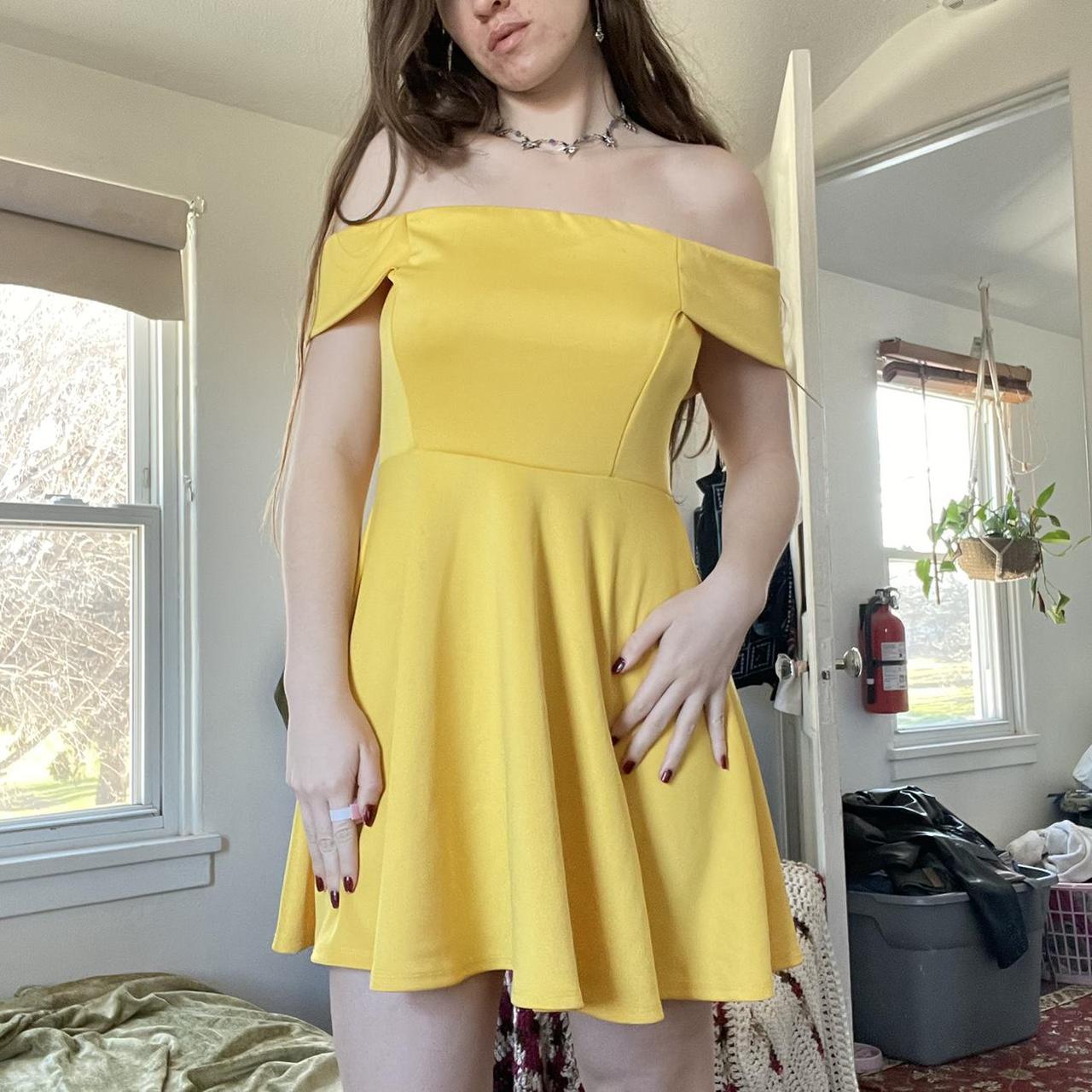 Yellow Dress This Gives Me Hardcore Belle From Depop