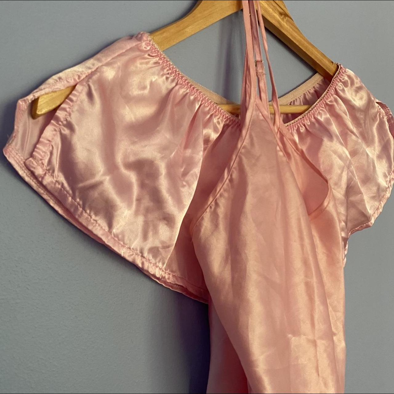 Cute Baby Pink Satin Sleepwear Set Faux playboy... | Depop