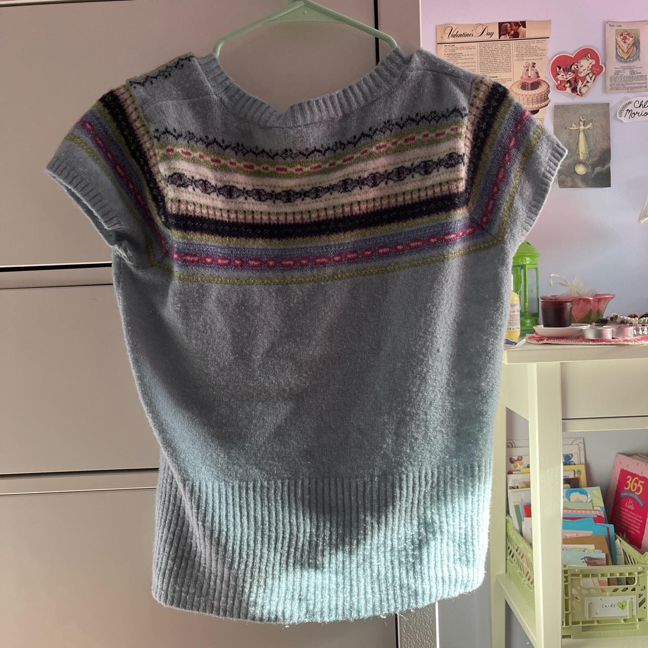 absolutely adorable y2k light blue fuzzy t-shirt... - Depop