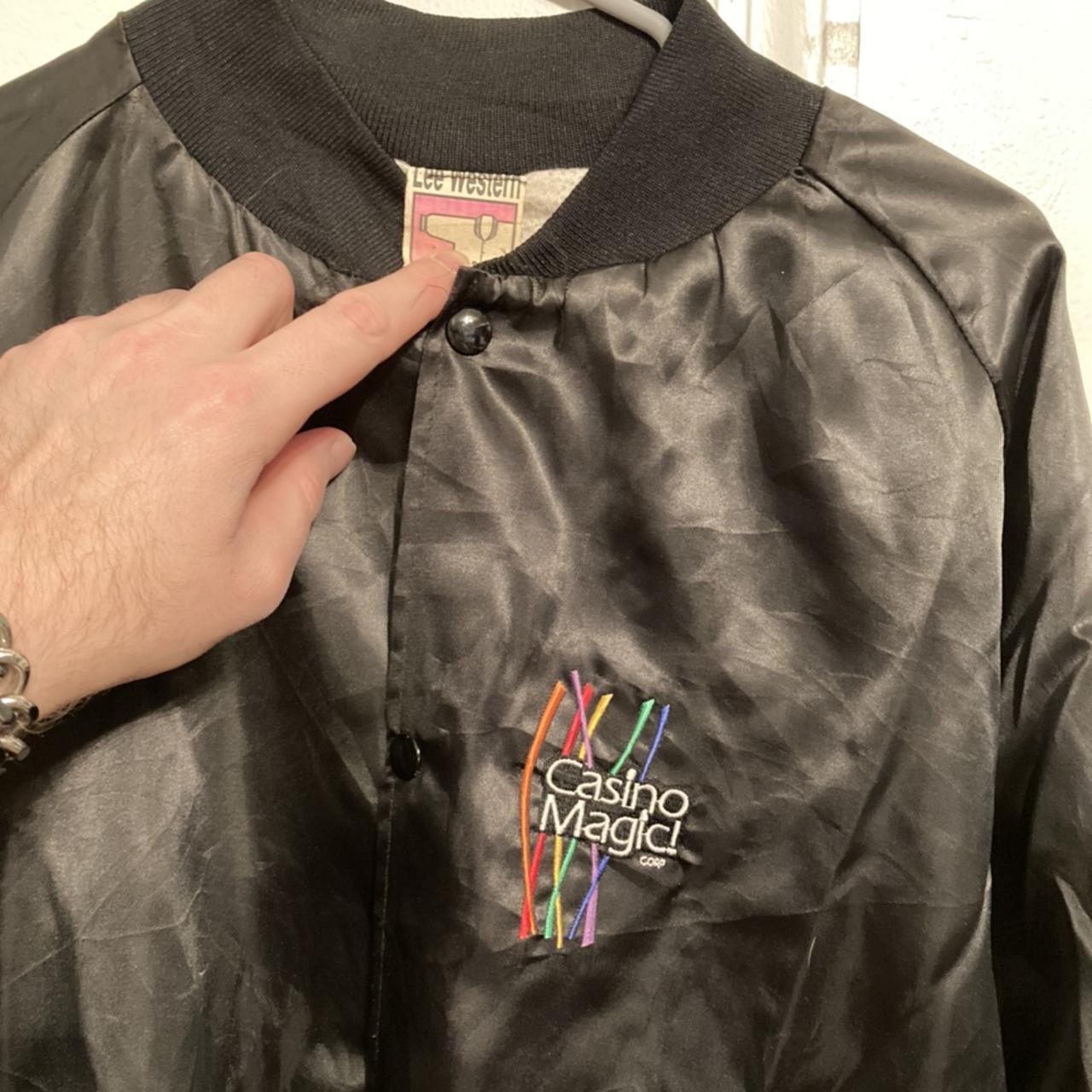 LEE WESTERN 80s SATIN JACKET CASINO MAGIC ST LOUIS... - Depop