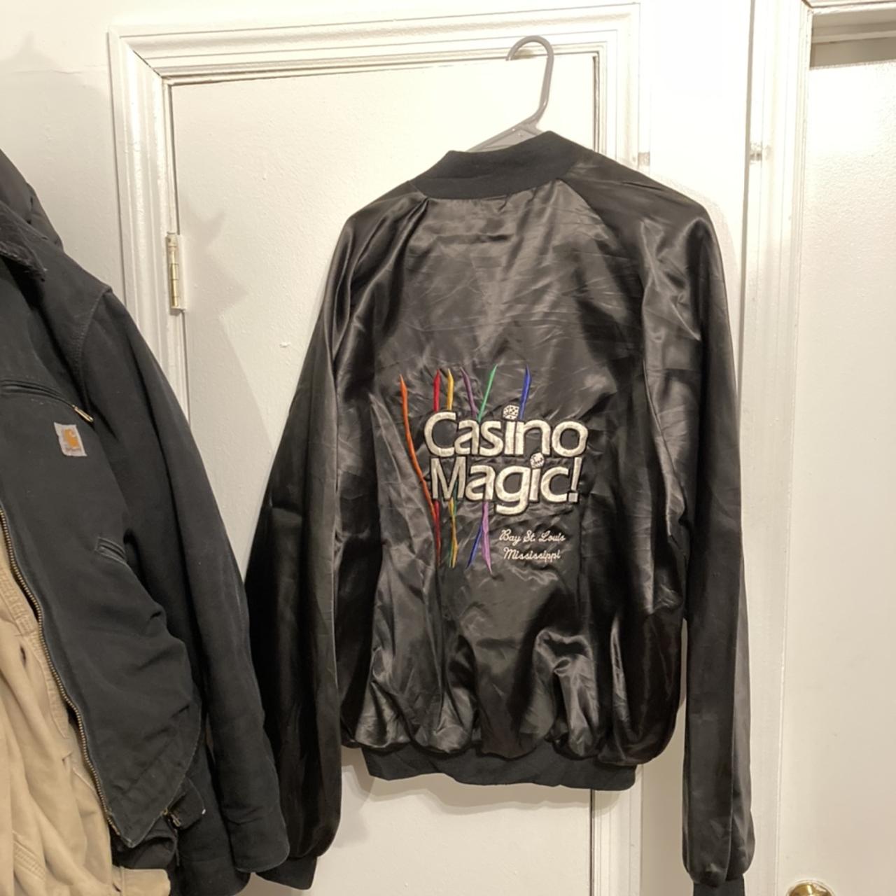 LEE WESTERN 80s SATIN JACKET CASINO MAGIC ST LOUIS... - Depop