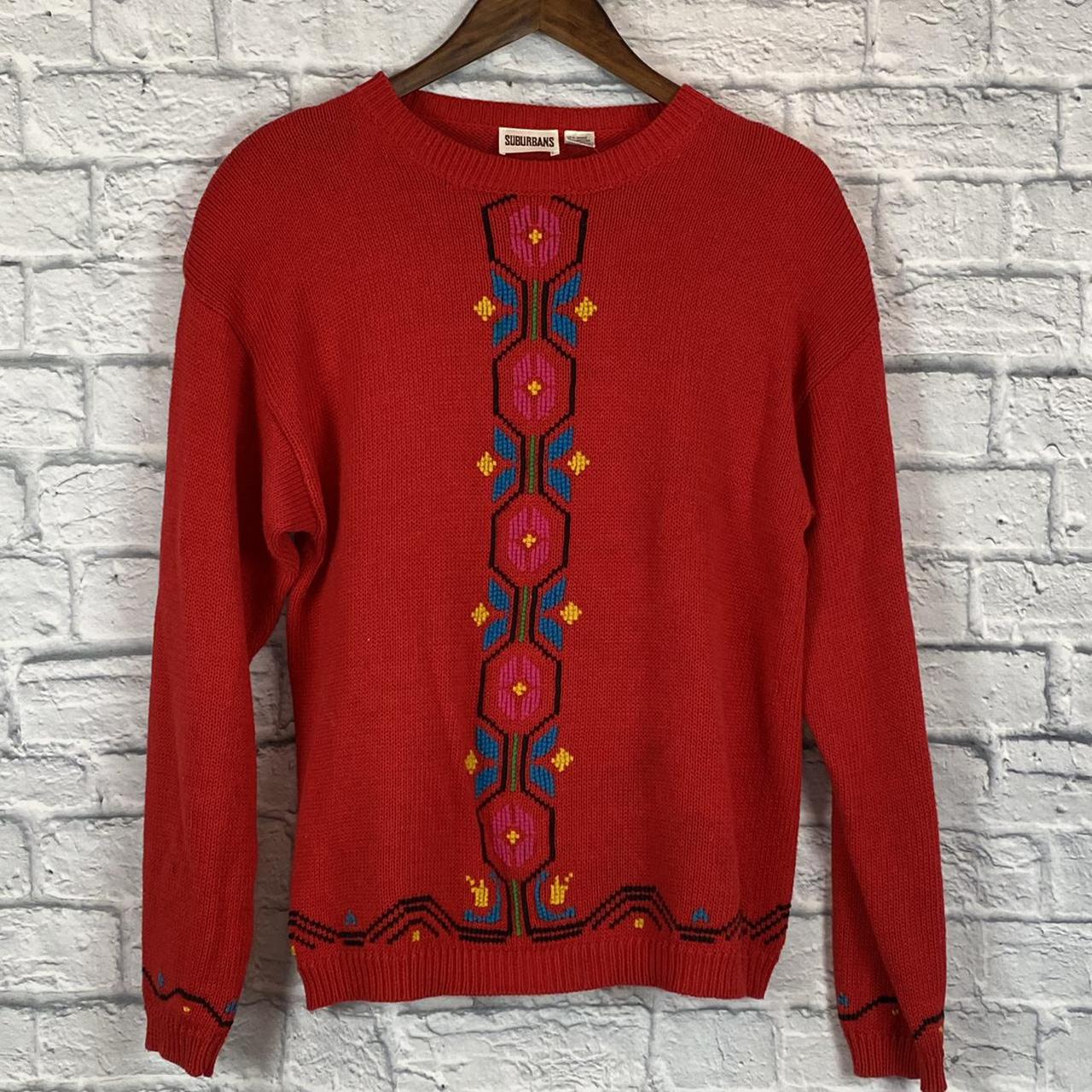 Like new vintage sweater! Embroidery designs! Made... - Depop