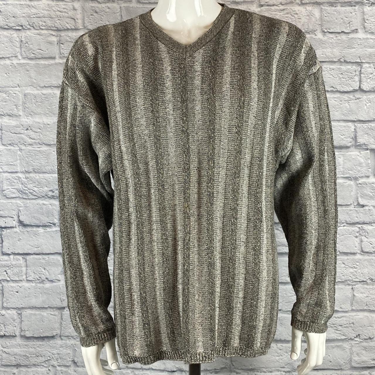 Like new vintage Bill Blass sweater with vertical... - Depop