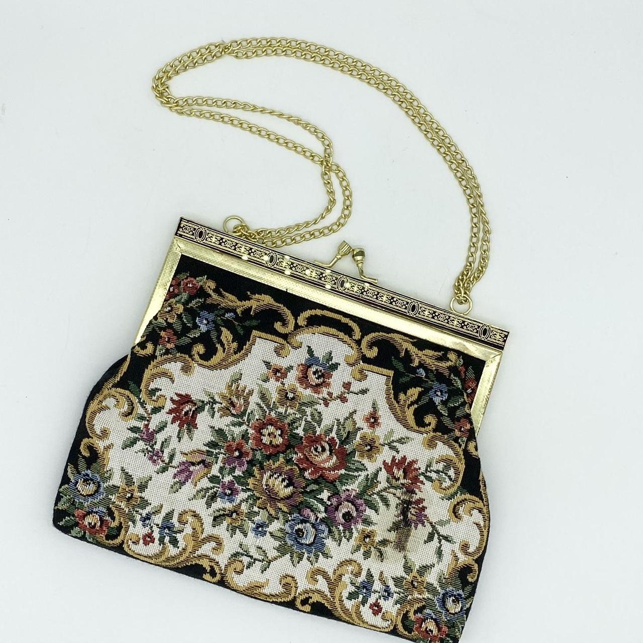 Super cute petit point floral handbag! This bag is... - Depop