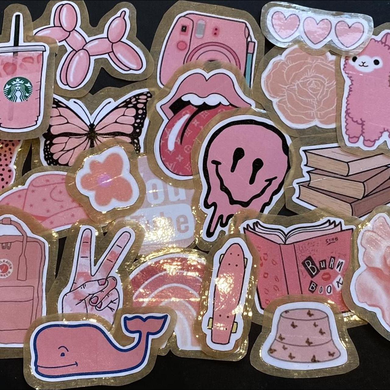 HUGE pink handmade sticker bundle PART OF NEW LARGE... - Depop