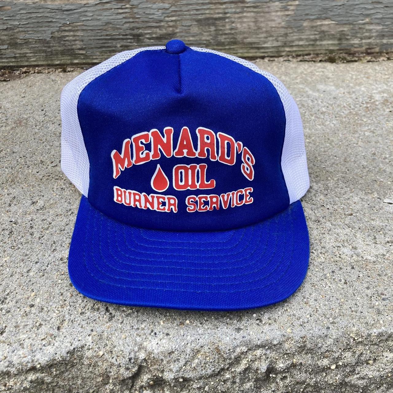 Vintage Menard's Oil Burner Service trucker snapback... - Depop