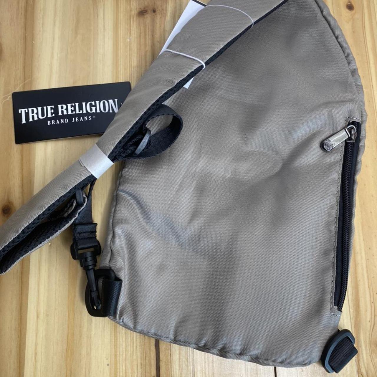 True Religion Men's Khaki and Green Bag | Depop