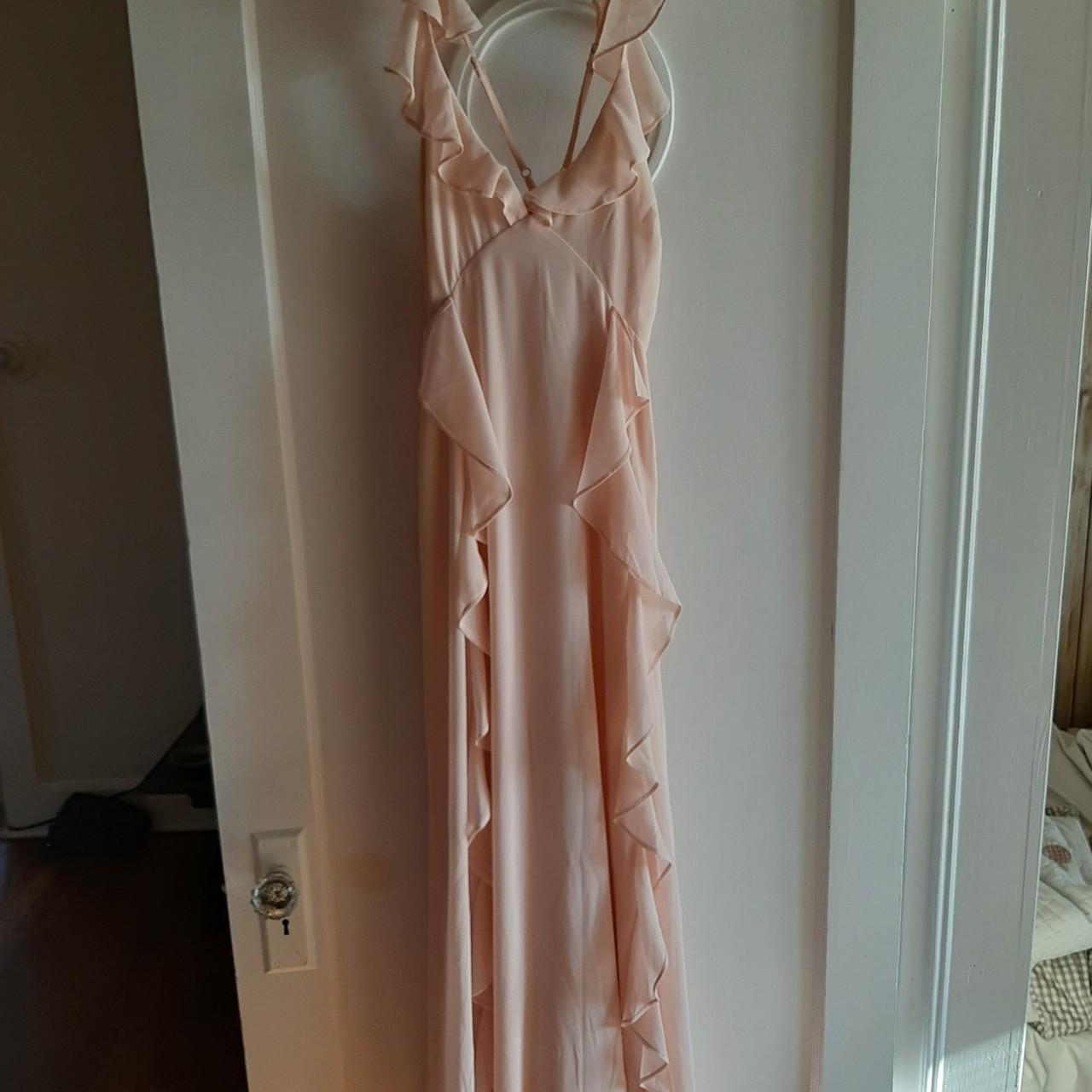 Gorgeous Lulu's flowy pastel pink dress. Fitted and... - Depop