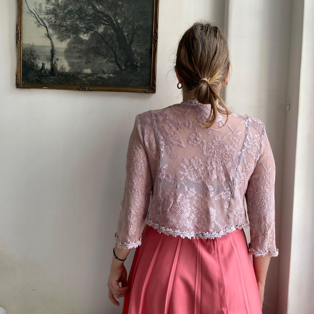 Vintage Dusty Pink Lace Jacket Super sweet and... - Depop