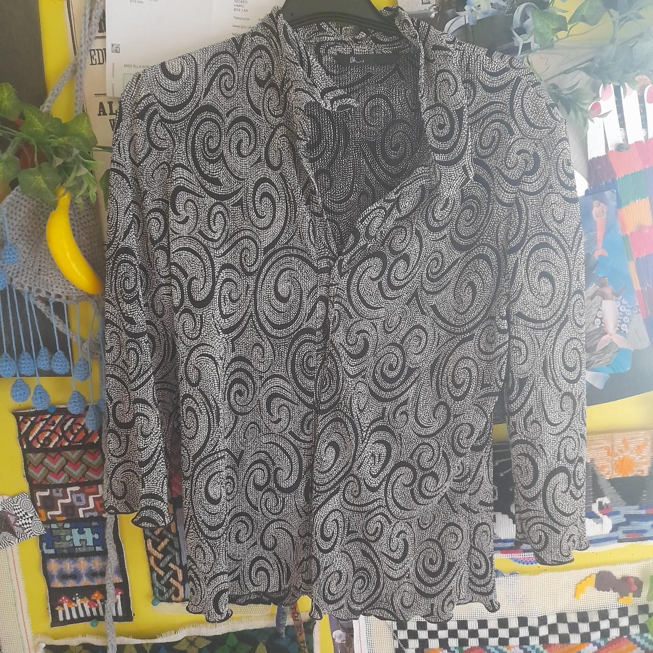 Highly funky button up shirt with swirly patterns... - Depop