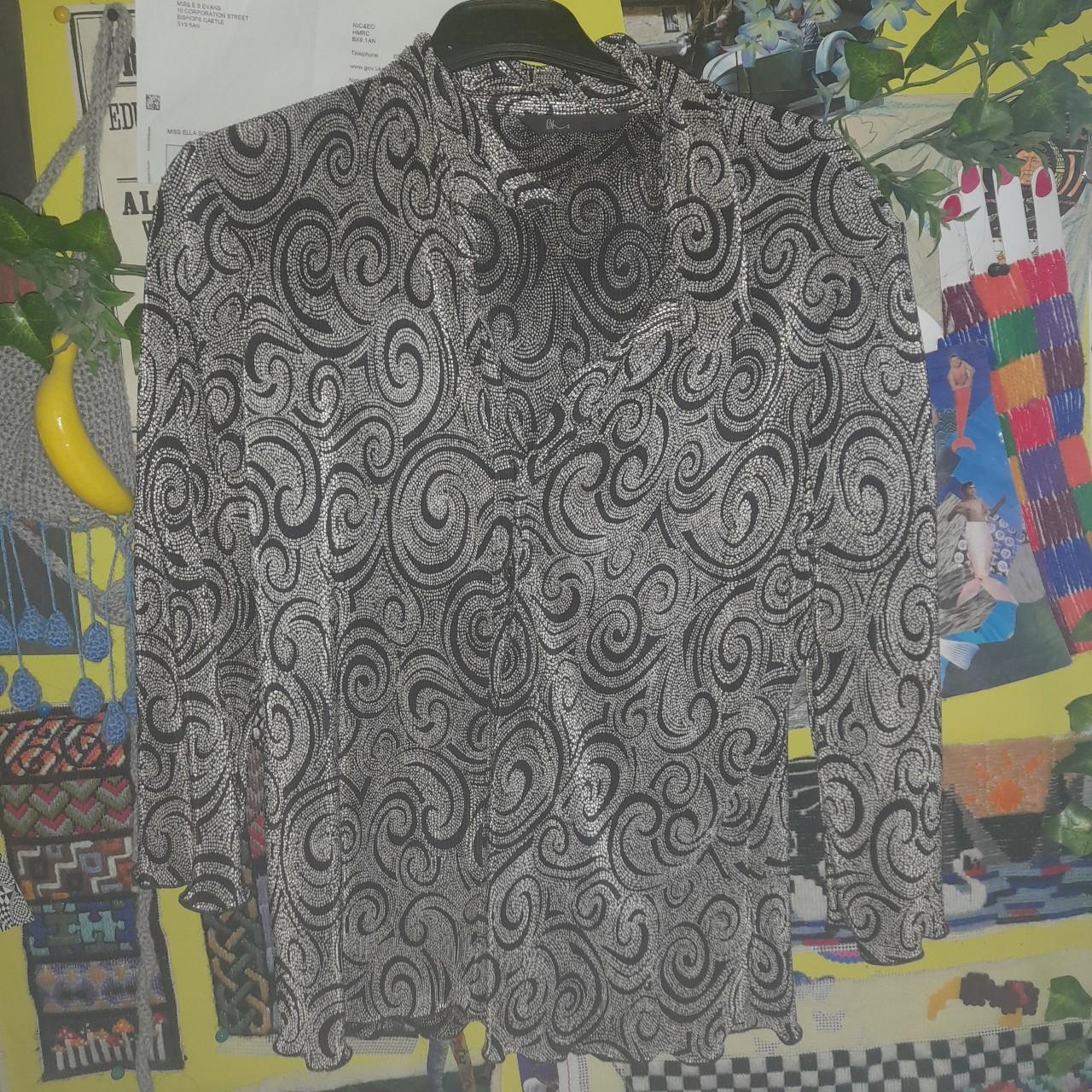 Highly funky button up shirt with swirly patterns... - Depop