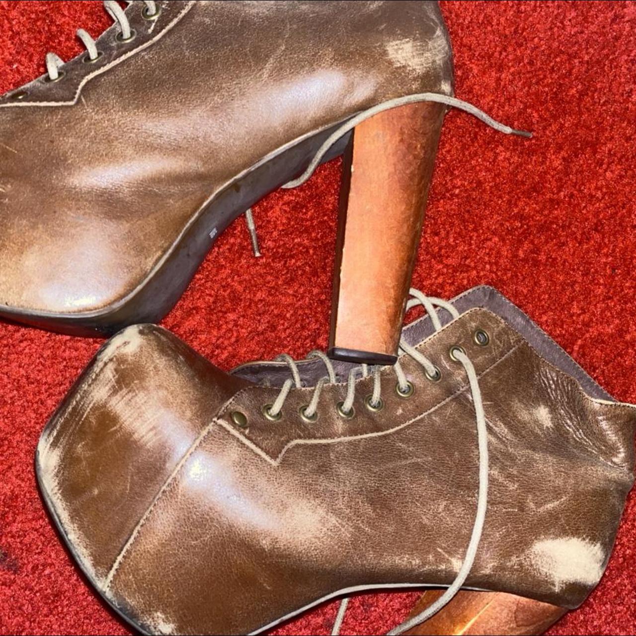 Distressed leather platforms - Depop