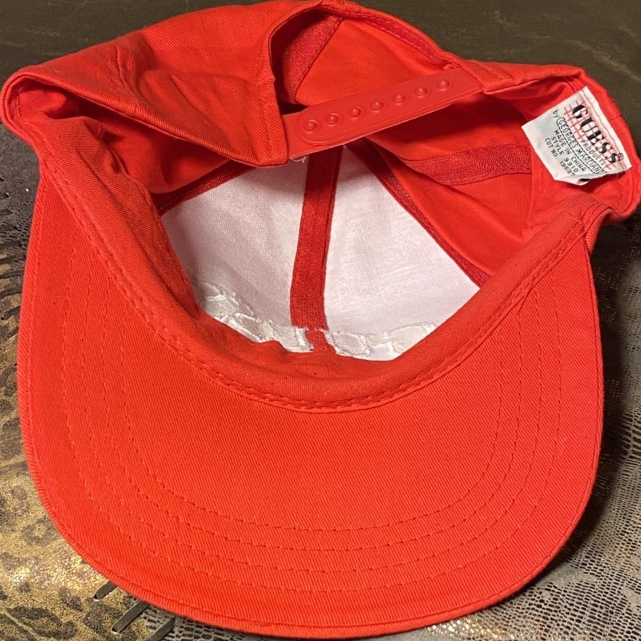 ️ Vintage Red GUESS U.S.A Georges Marciano 90s Hat... - Depop