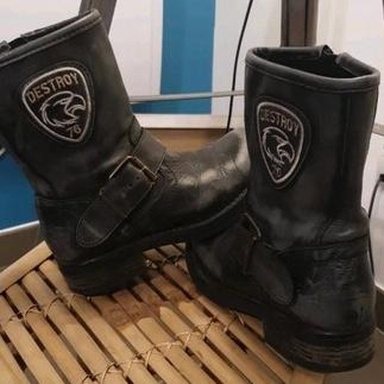Destroy leather boot / ankle boot, size 3 UK / 36... - Depop