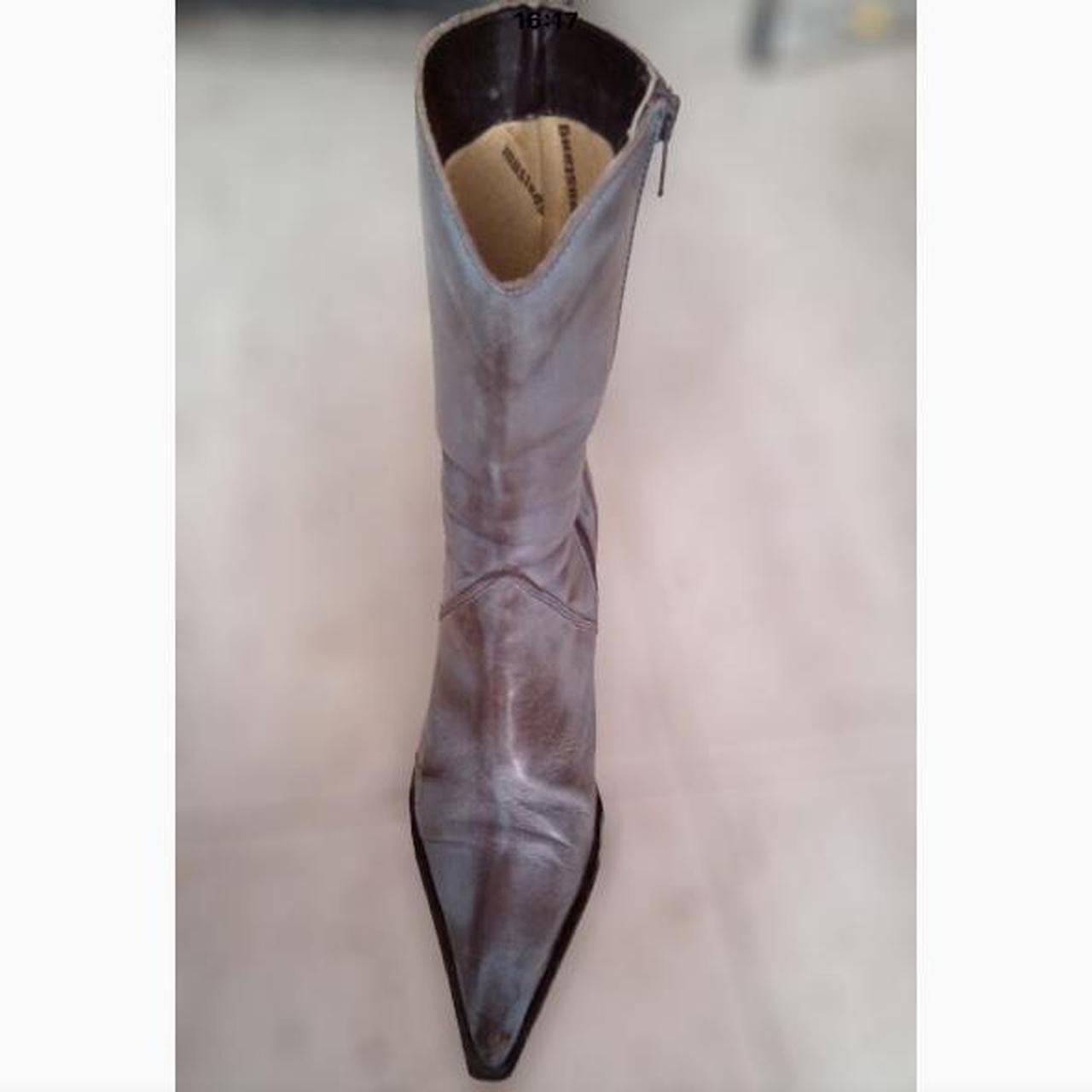 2000s Mustang boots, leather, square toe, size 5 UK... - Depop