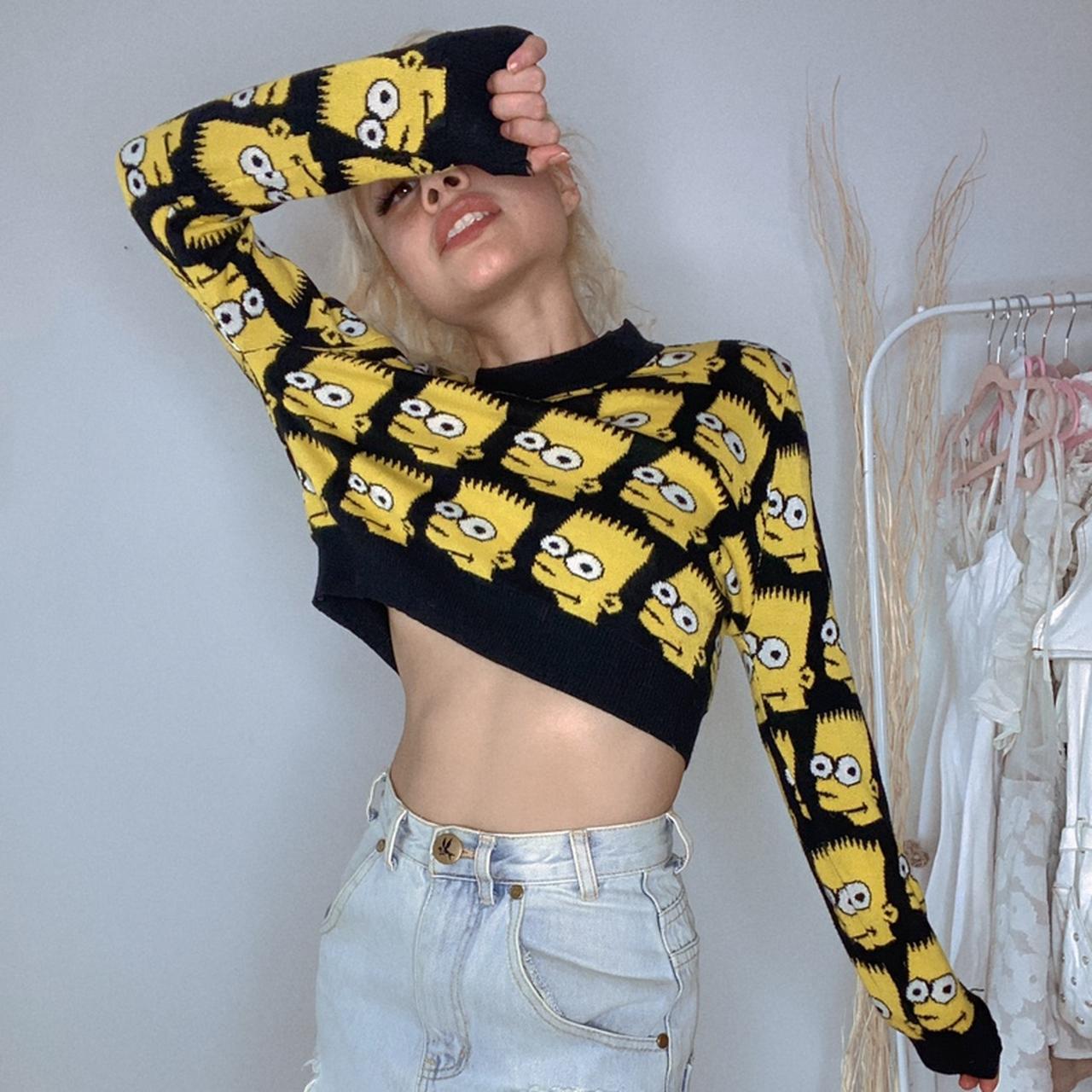 Bart Simpson’s knitted crop top sweater for when you... - Depop