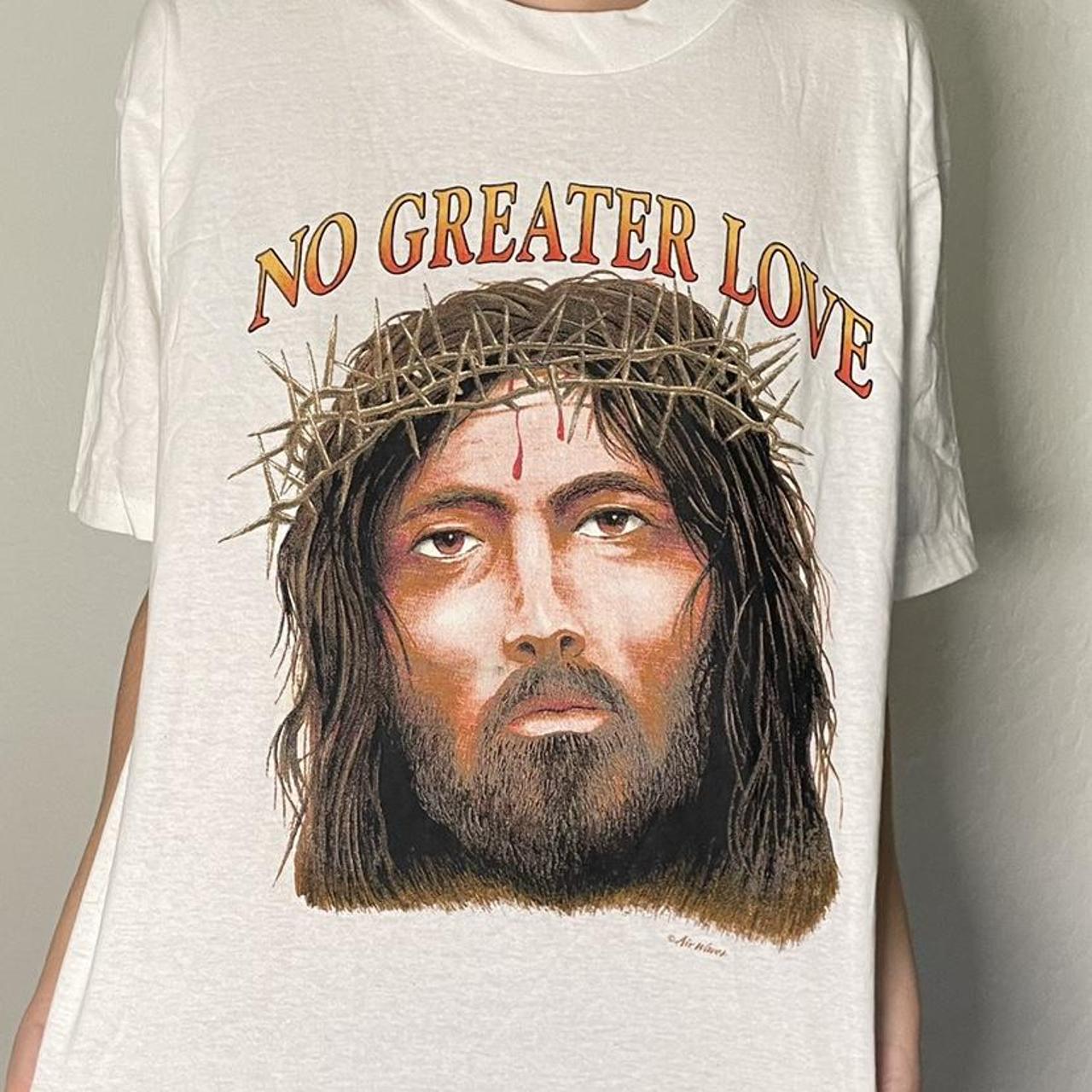 no greater love jesus air waves deadstock vintage... - Depop