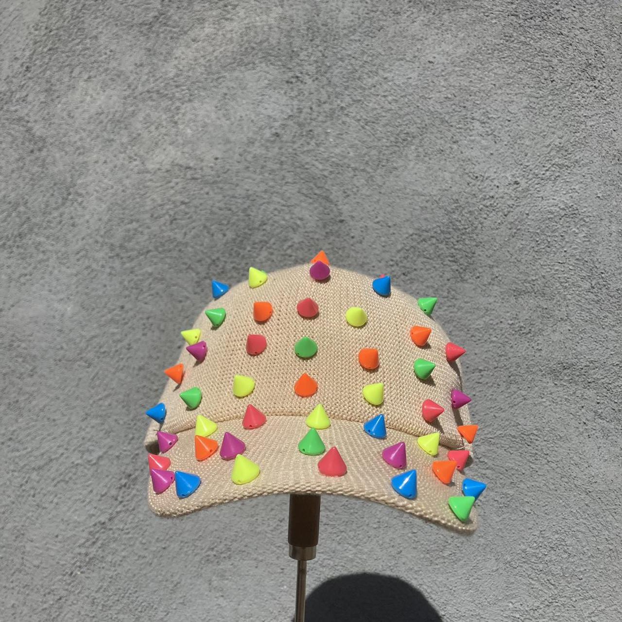 Funky custom spike hat. Insane hand made 1 of 1 on a... - Depop