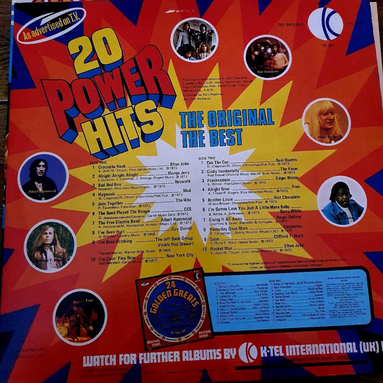 Vintage Vinyl- 20 Power Hits (1973) featuring Elton... - Depop
