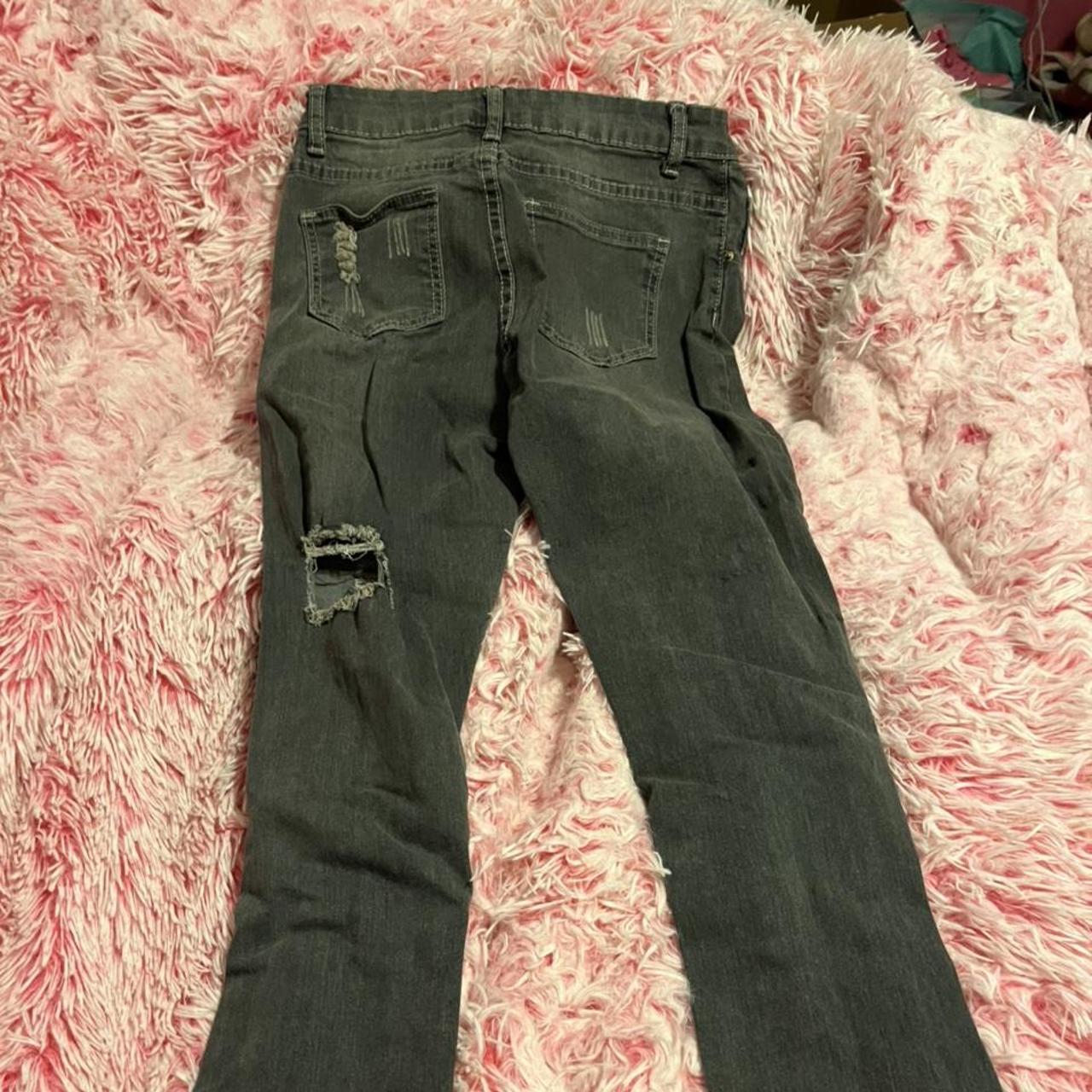 Dark gray ripped jeans from shein, don’t really wear... - Depop