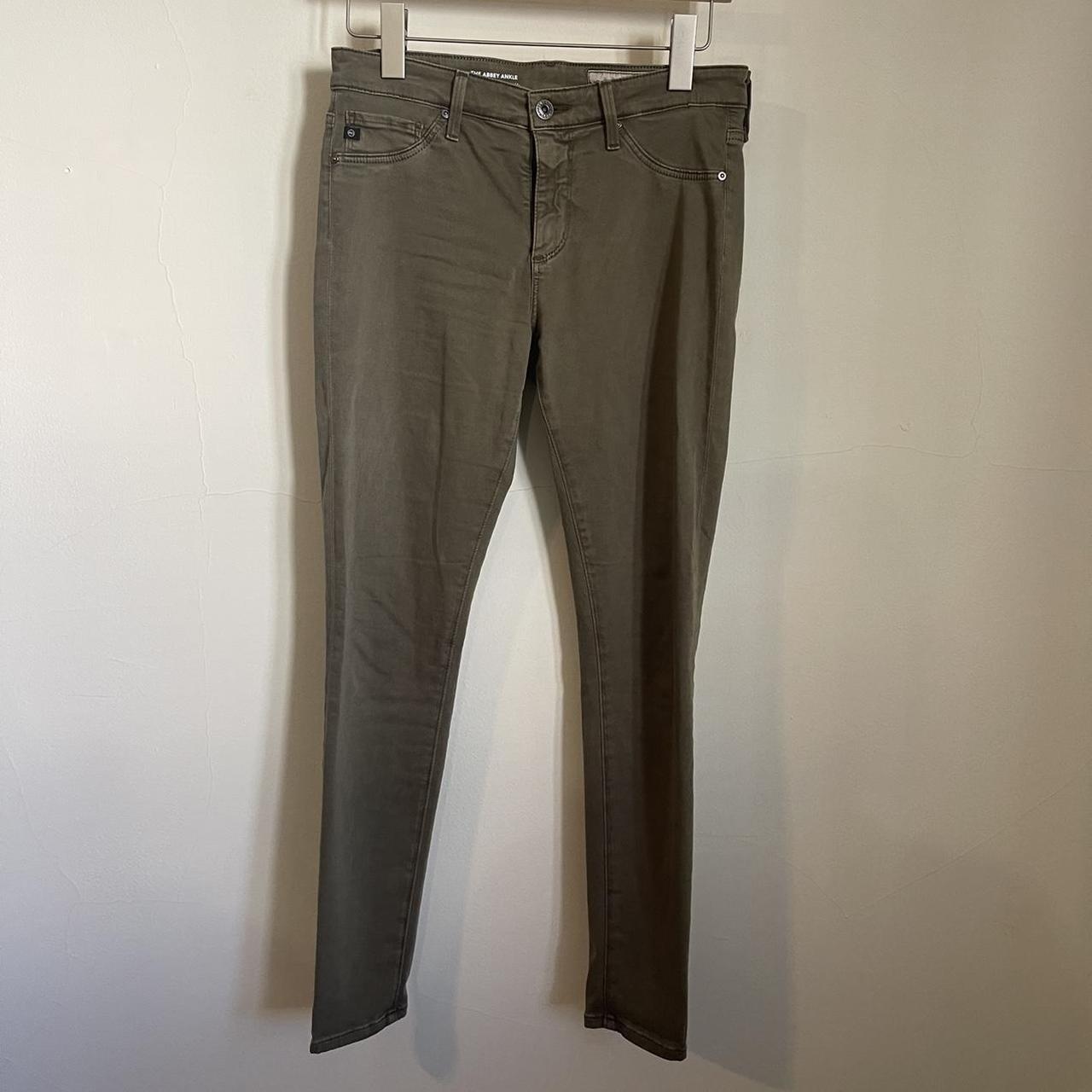 Anthropologie Women's Green and Khaki Jeans | Depop