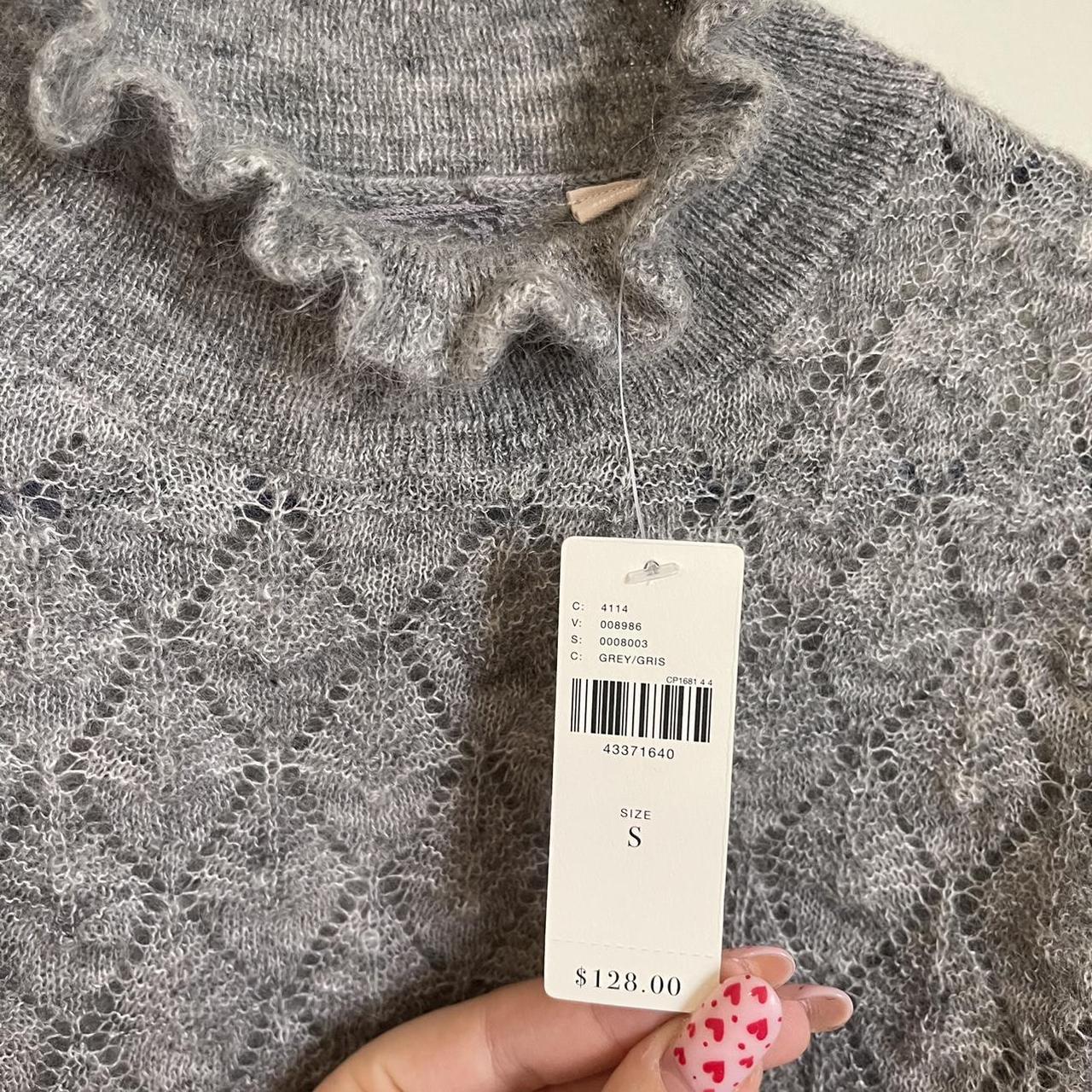NWT Anthropologie Puff Sleeve Ruffle Mock Neck... - Depop