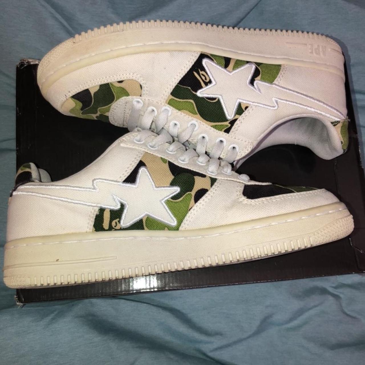 Green Camo Bapesta Shoes size 8 US mens Comes with... - Depop