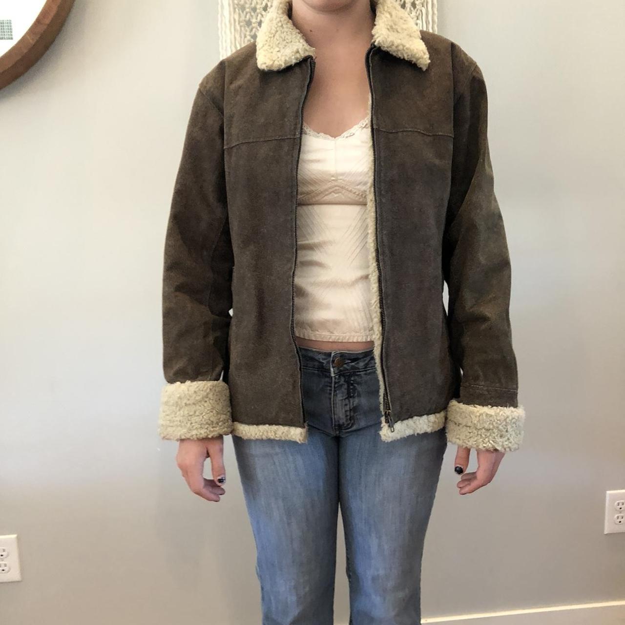 Route 66 Women's Cream and Brown Jacket | Depop